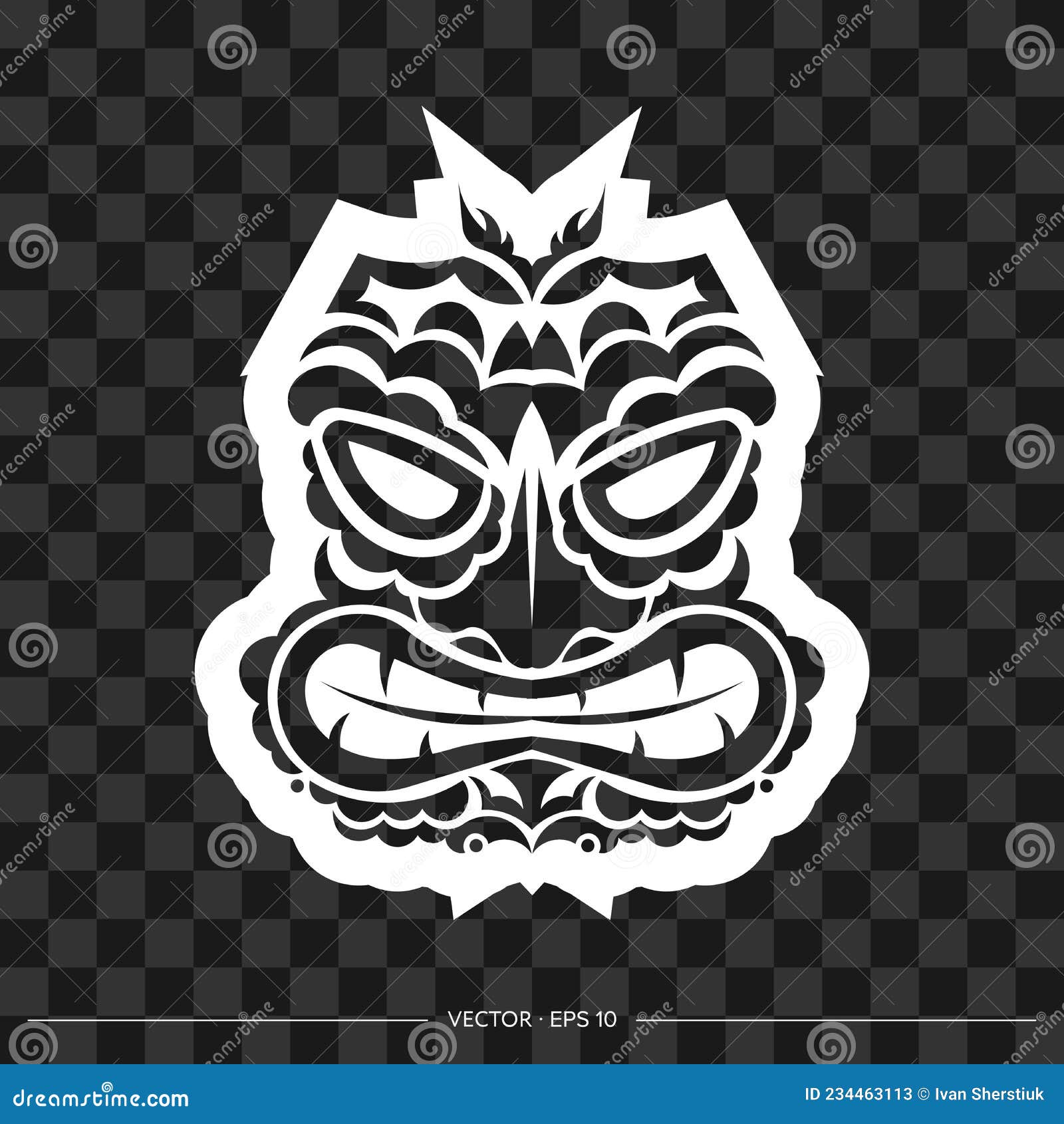 Maori Pattern Face. Samoan Style Mask. Polynesian Print. Vector Stock ...