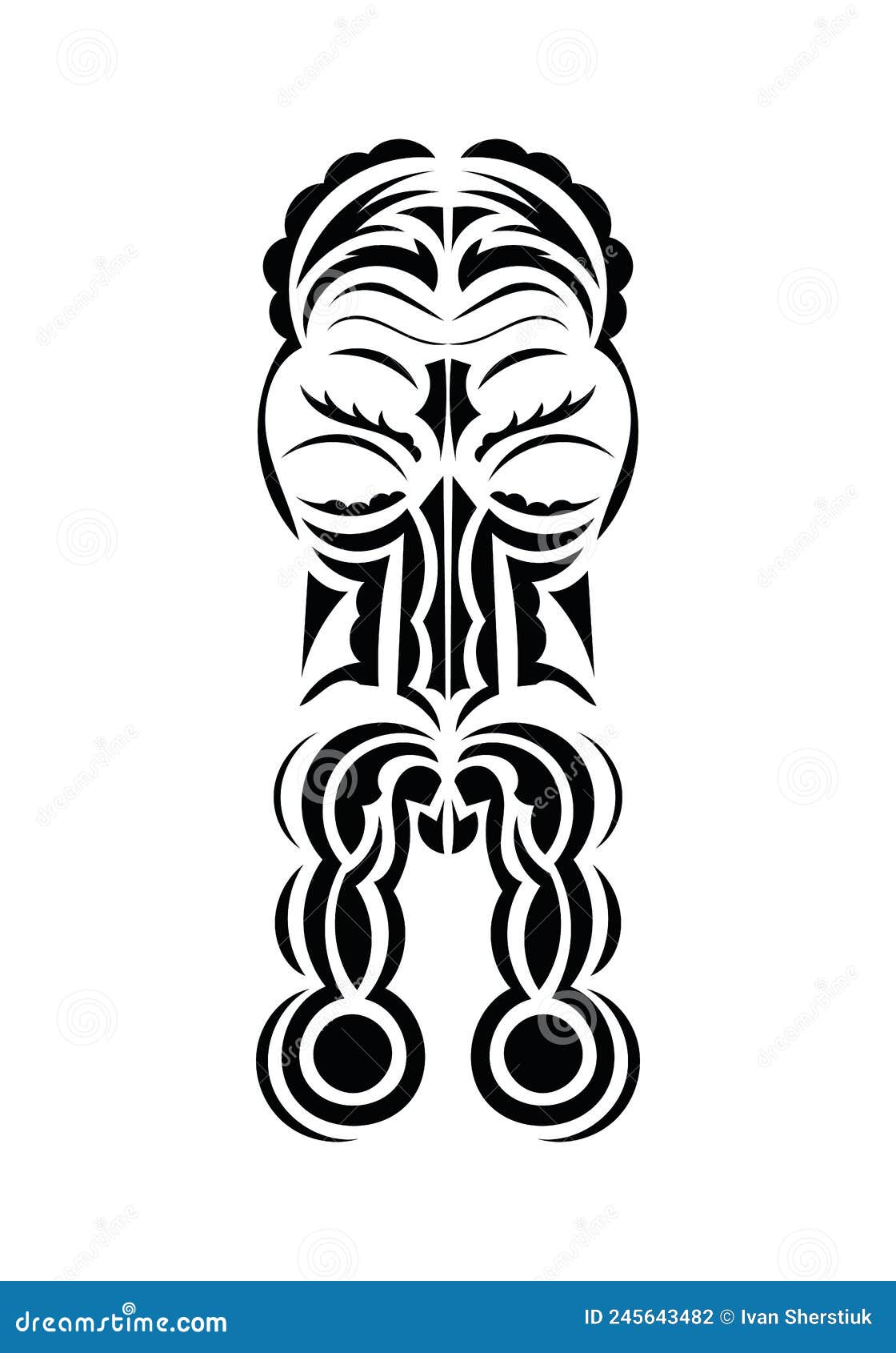 Maori Style Face. Tattoo Patterns. Flat Style. Vector Illustration ...