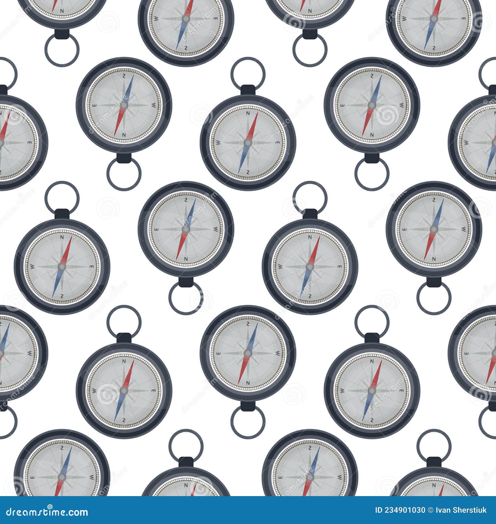 Mariner S Compass Flat Icon Seamless Pattern. Stock Vector ...