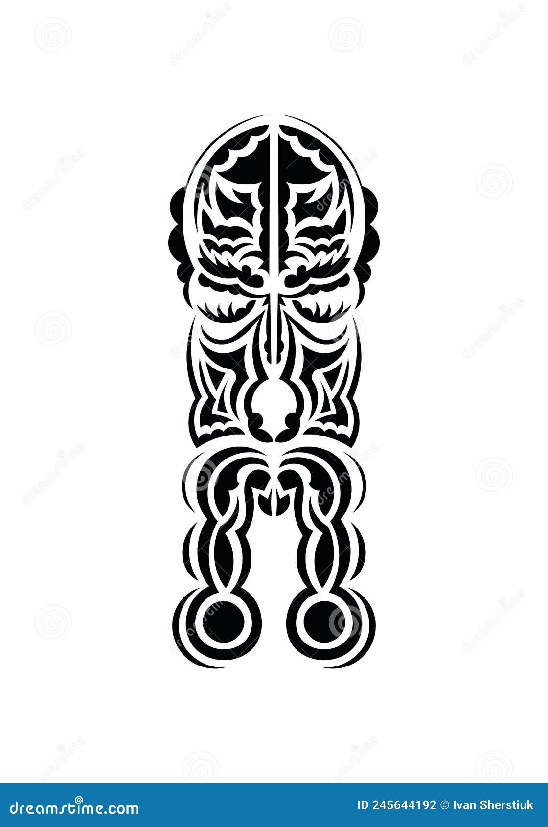 Mask in the Style of the Ancient Tribes. Black Tattoo Patterns ...