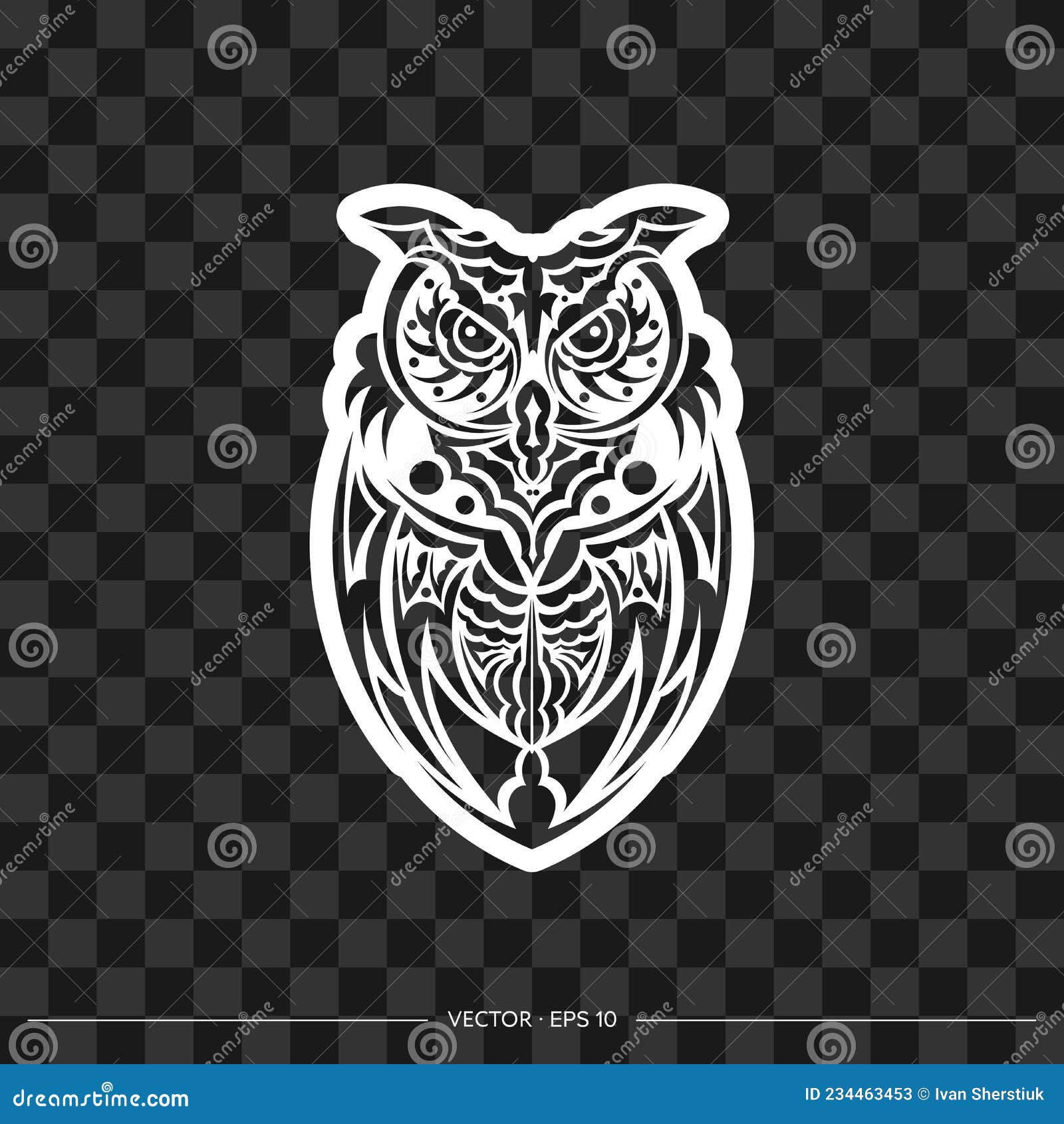 Owl Owls from Maori Patterns. Outline Drawing. Vector Stock Vector ...