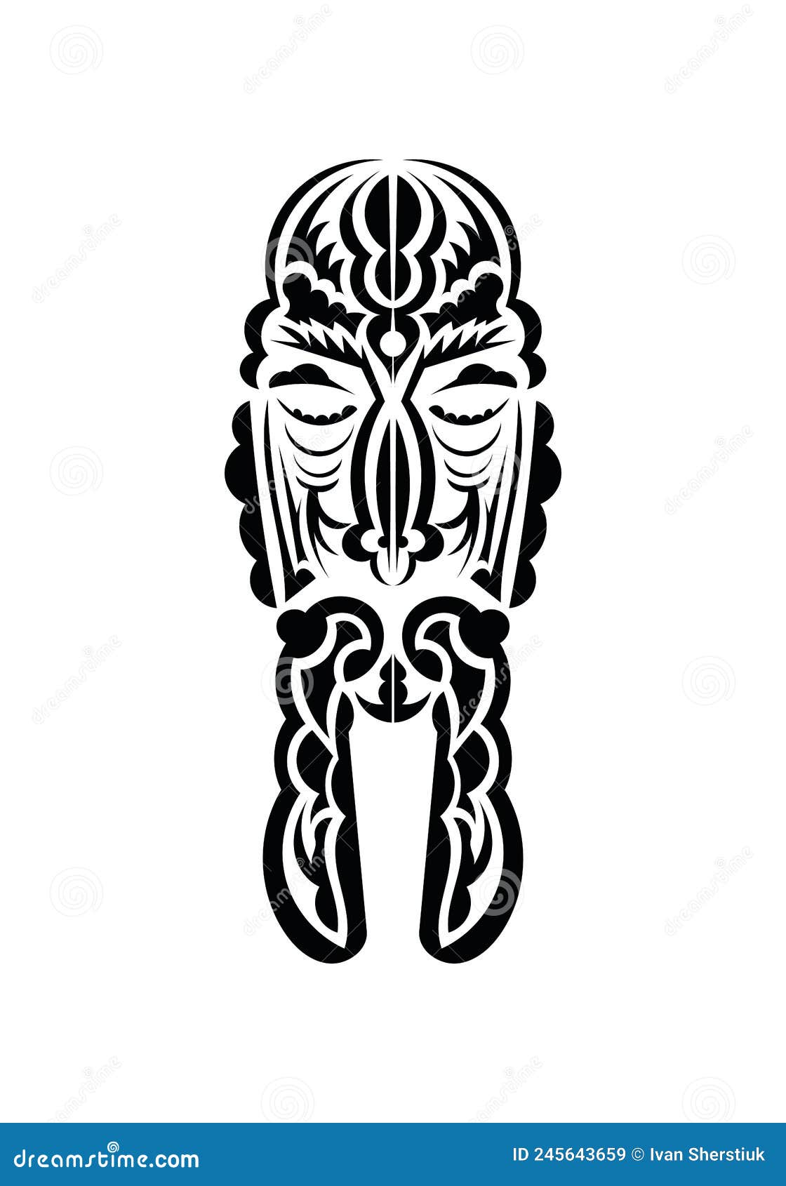 Polynesian Style Face. Tattoo Patterns. Isolated. Vetcor. Stock Vector ...