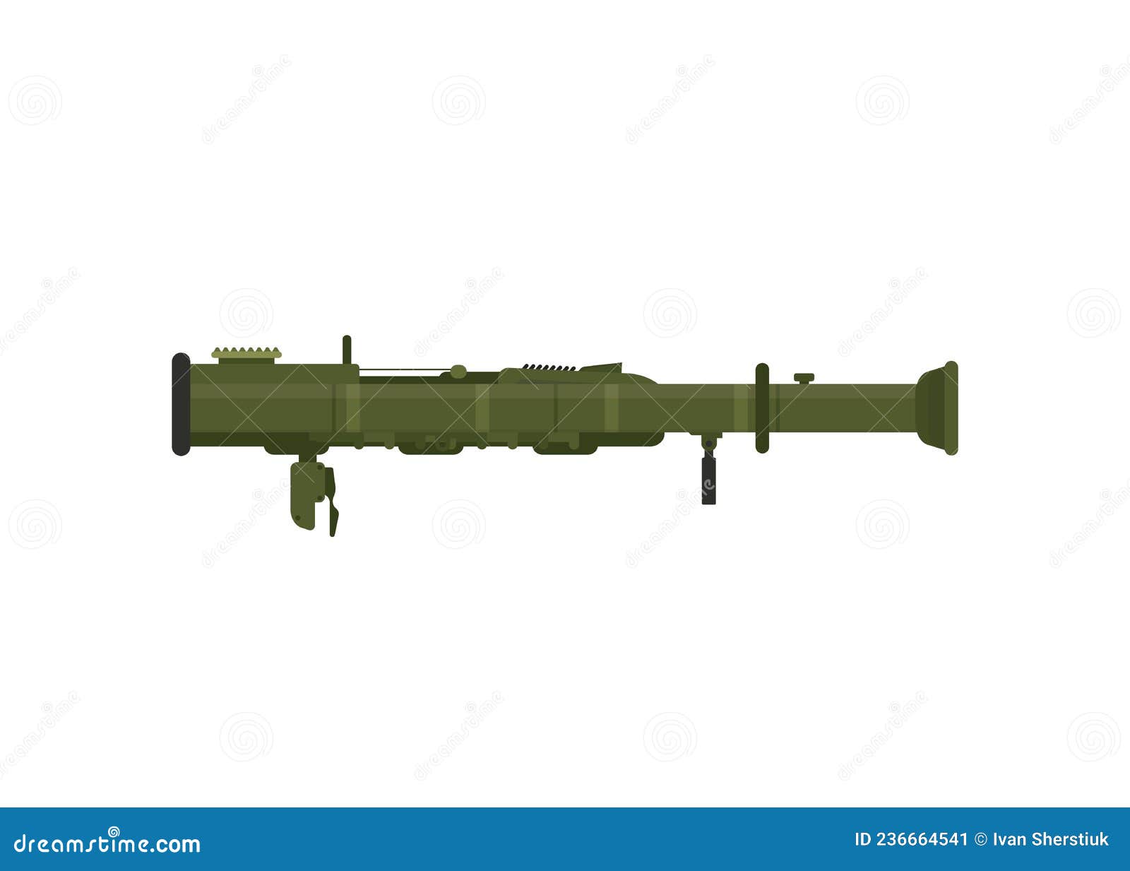 Rocket Propelled Grenade Launcher Isolated on White Stock Vector ...