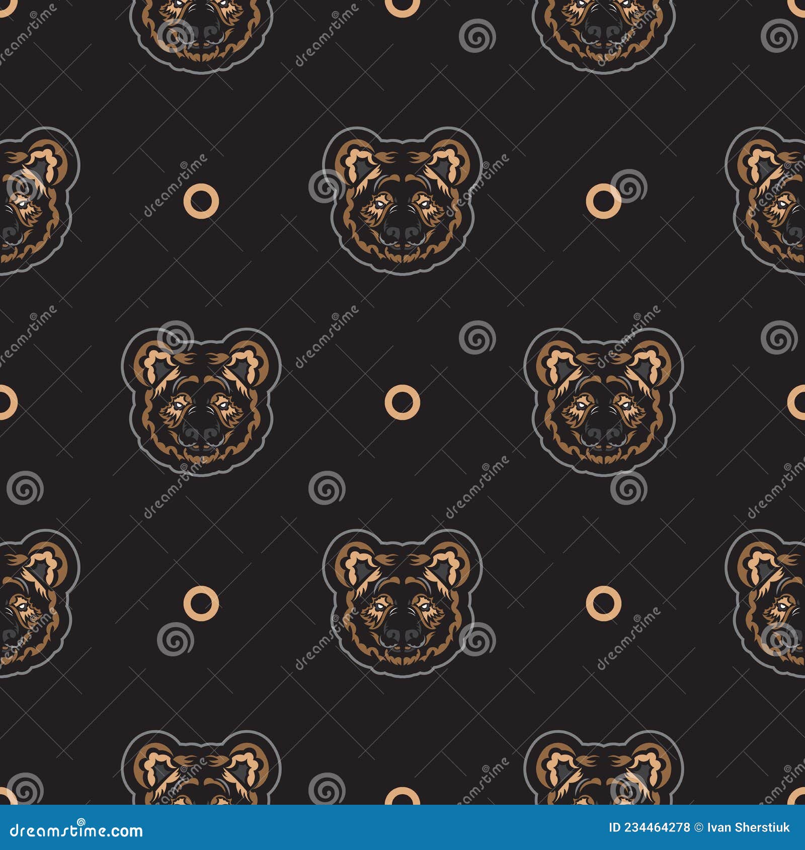 Seamless Pattern with a Panda Face. Good Covers, Fabrics, Postcards and ...