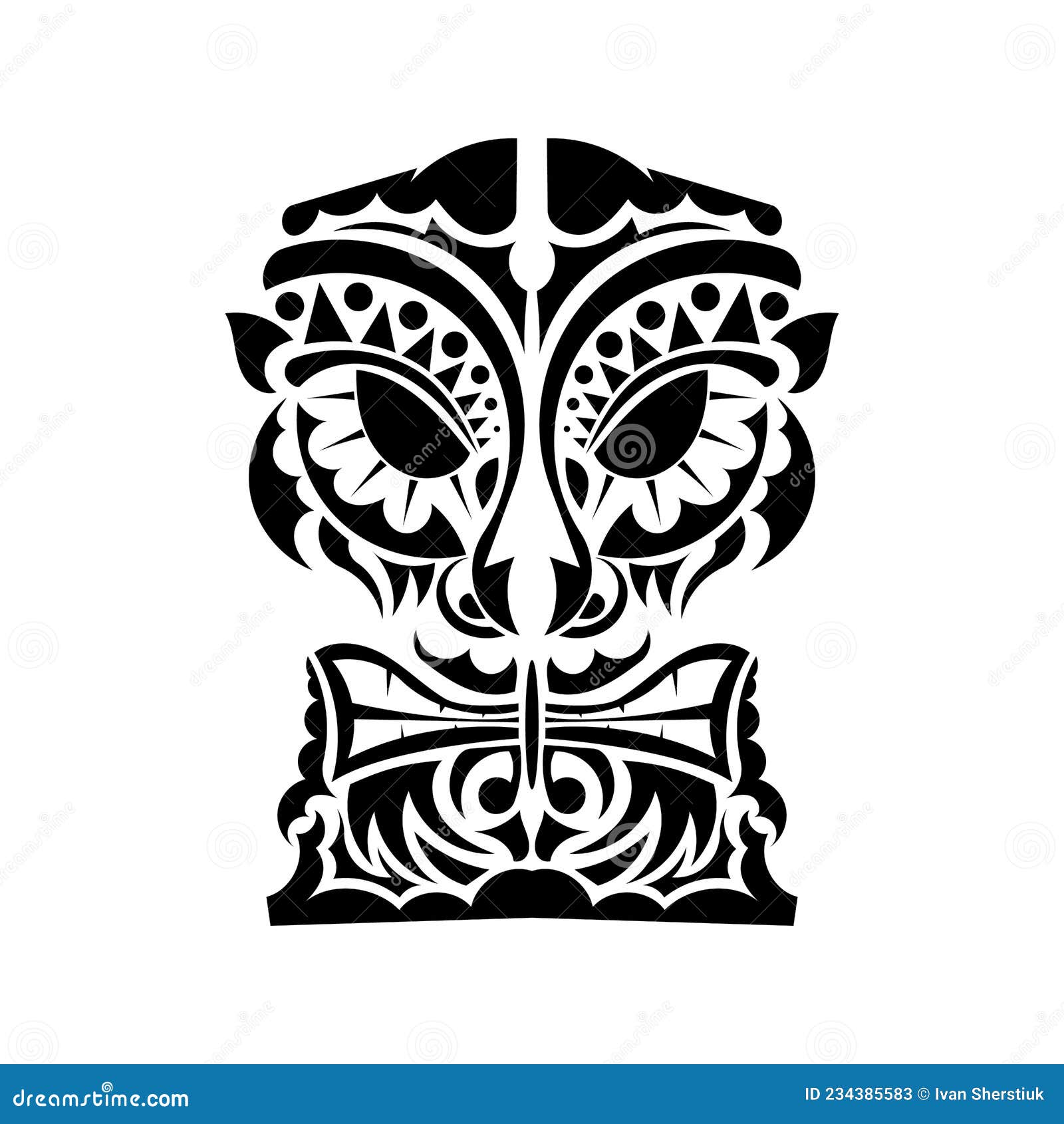 Warrior Tribal Mask Vector Illustration Stock Vector - Illustration of ...