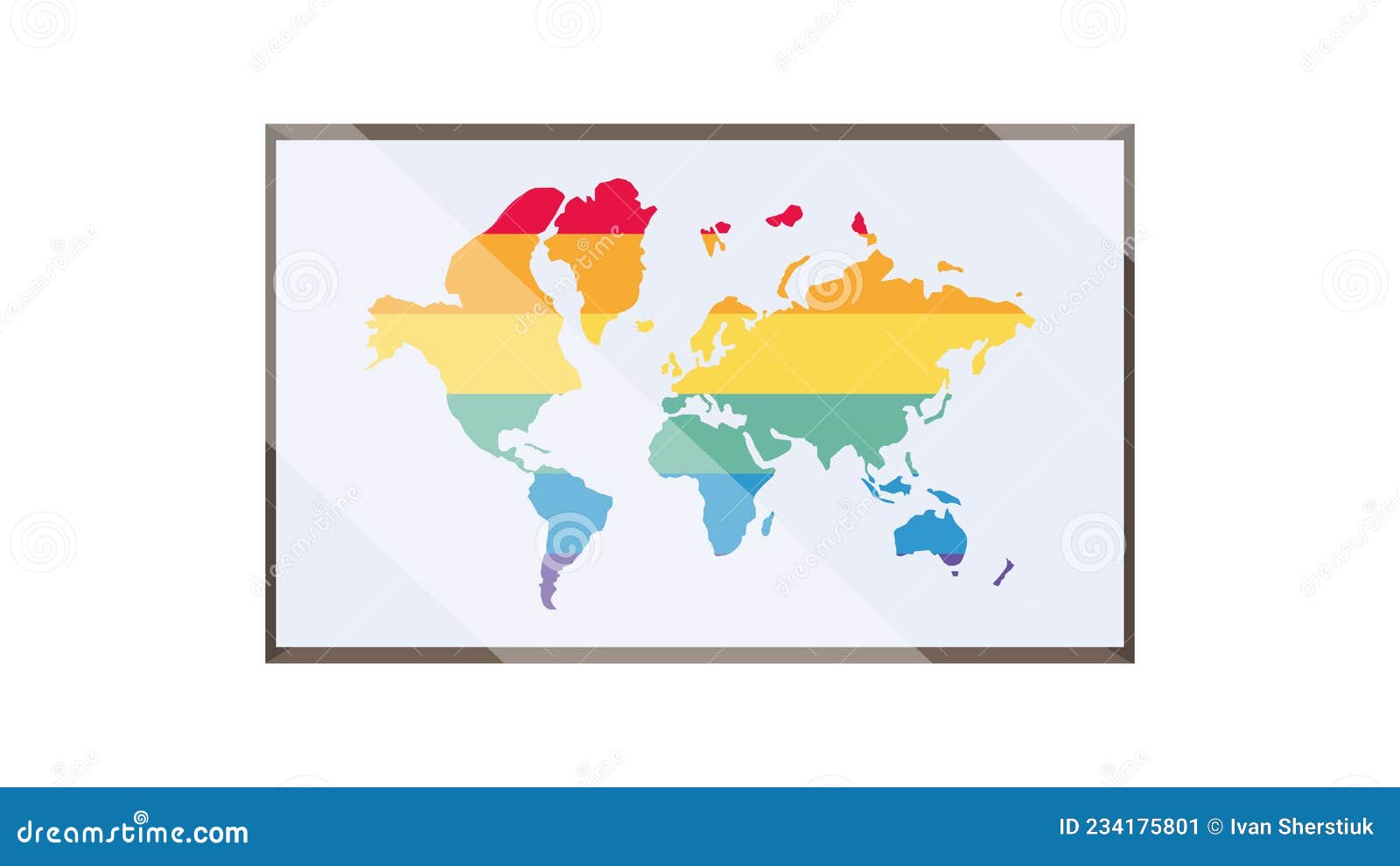 World Map Outline with LGBT Colors. Vector. Stock Vector - Illustration ...