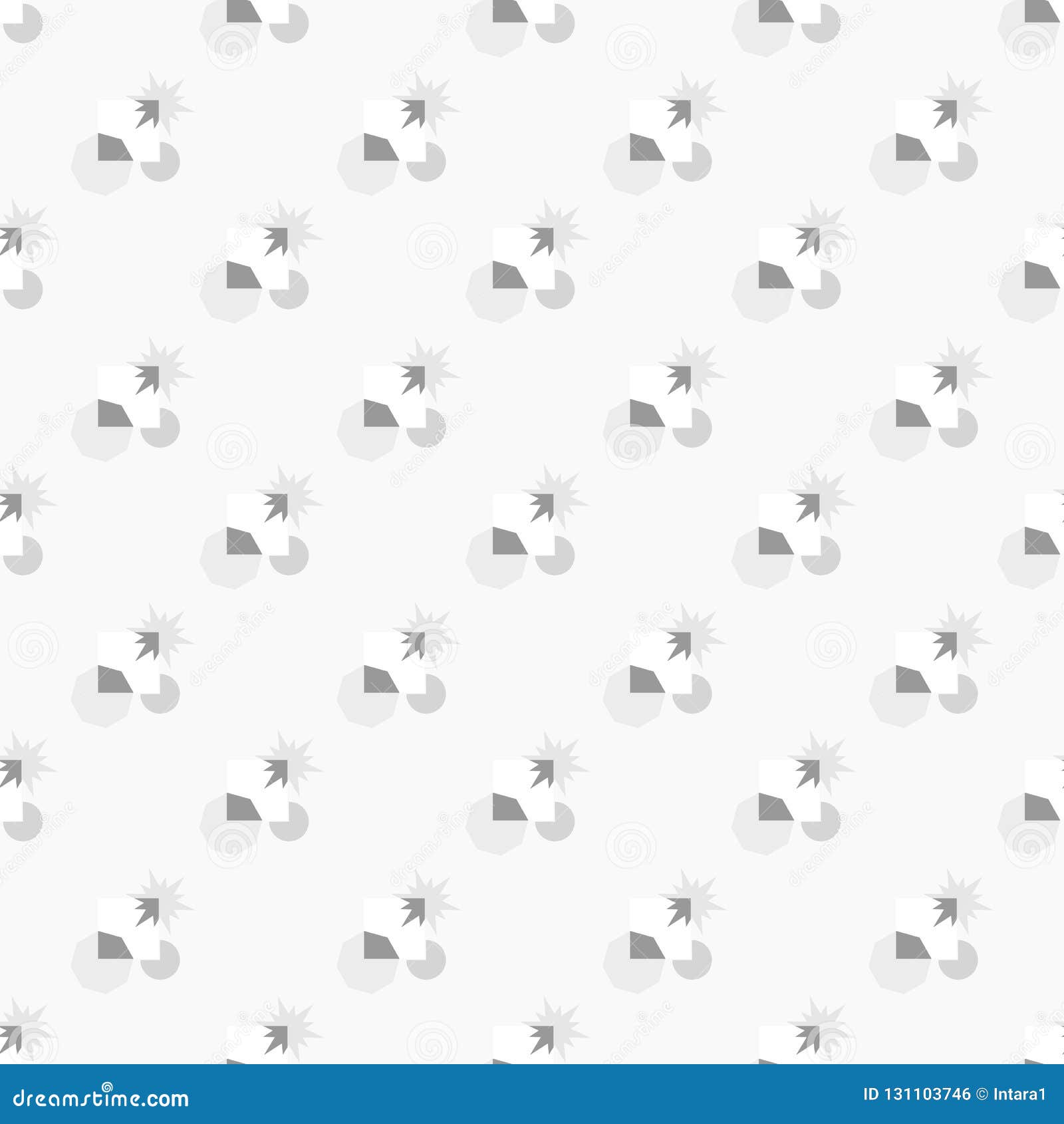 Seamless Pattern of Stars and Polygon Geometric Shapes in Gray and ...