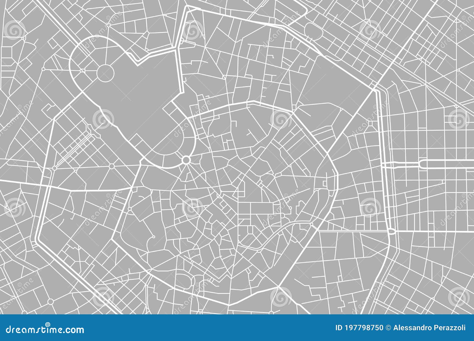 Vector map of Milan stock vector. Illustration of geography - 197798750