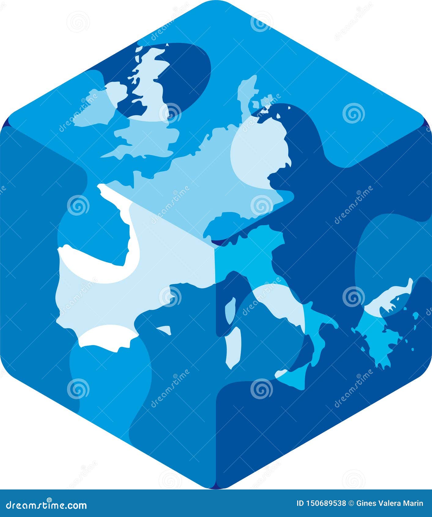 Cubic Planet Globe Earth Cube Stock Image | CartoonDealer.com #2935699