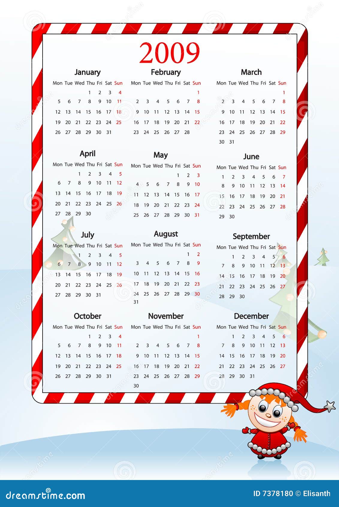 Vector Illustration of European Holiday Calendar Stock Vector ...