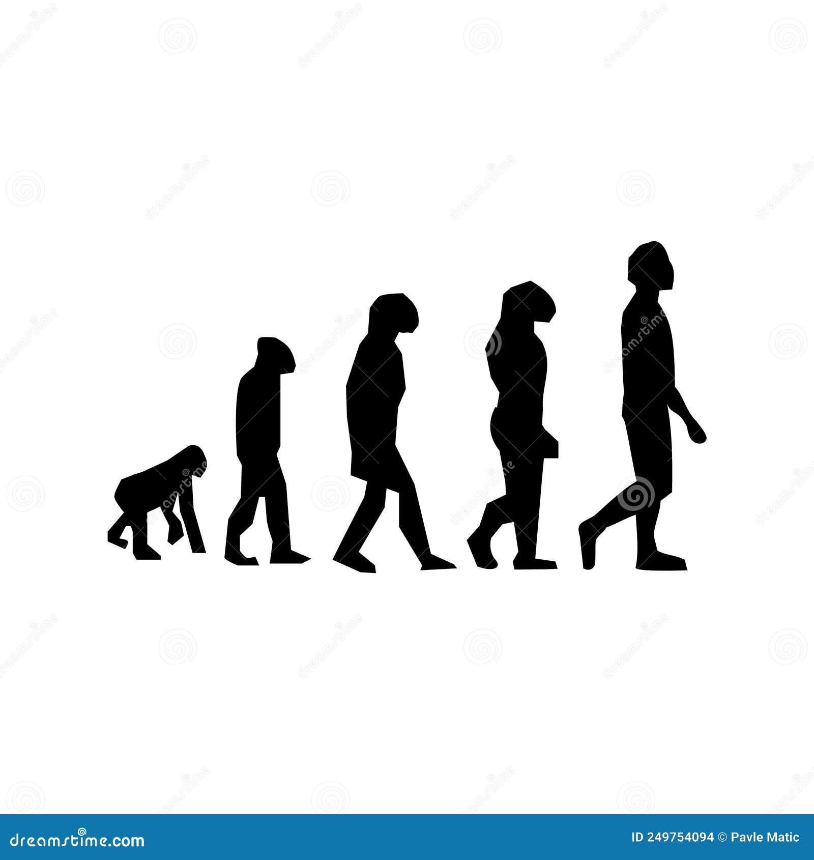 Evolution of Human Isolated on White Background Stock Vector ...