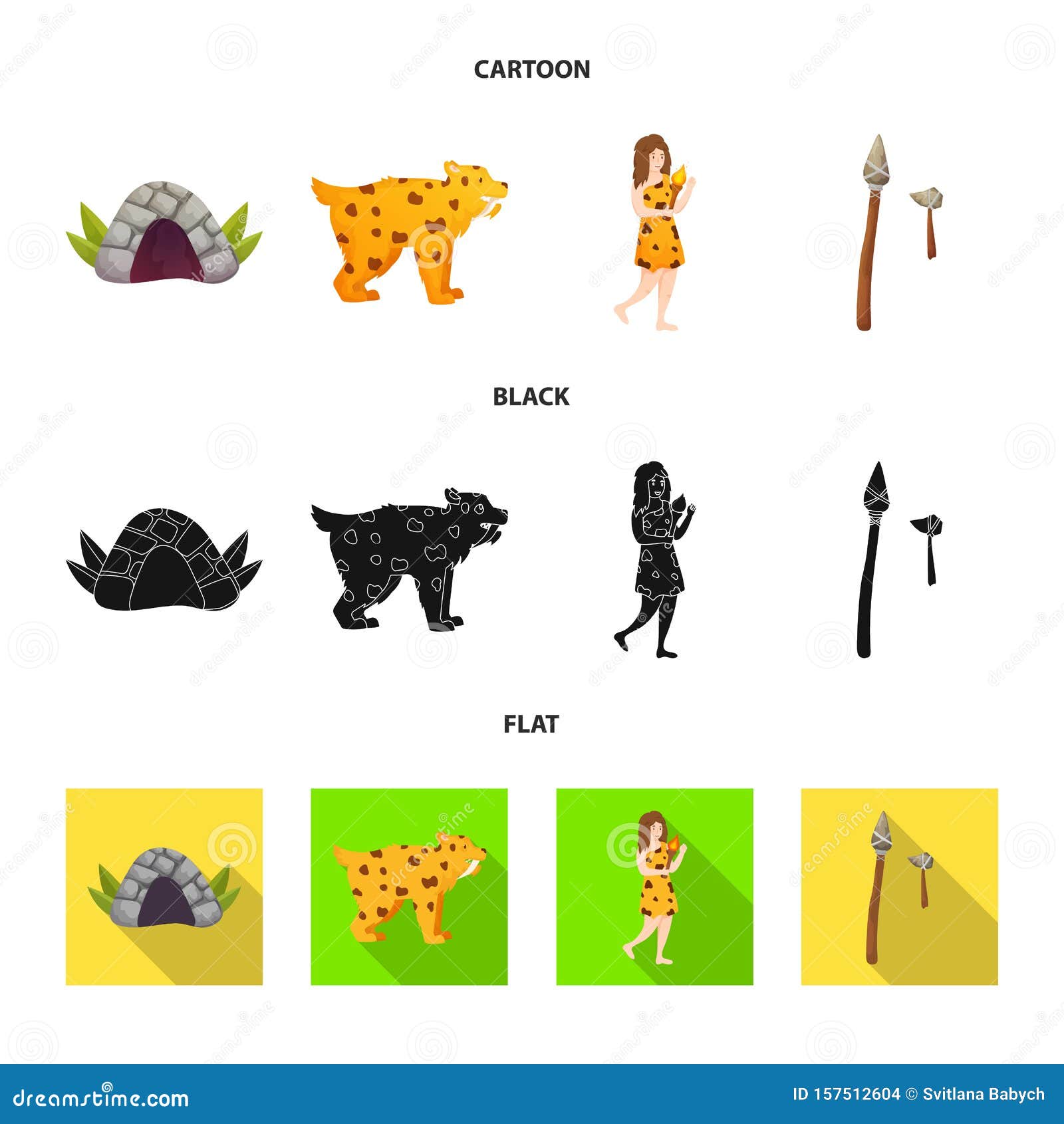 Vector Illustration of Evolution and Neolithic Logo. Collection of ...