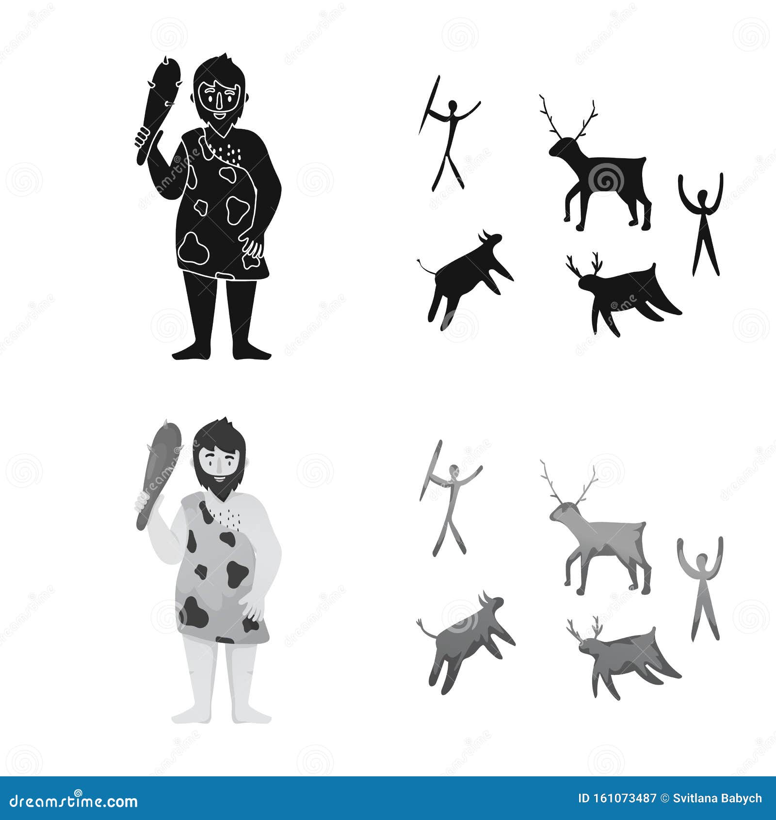 Vector Design of Evolution and Neolithic Symbol. Set of Evolution and ...