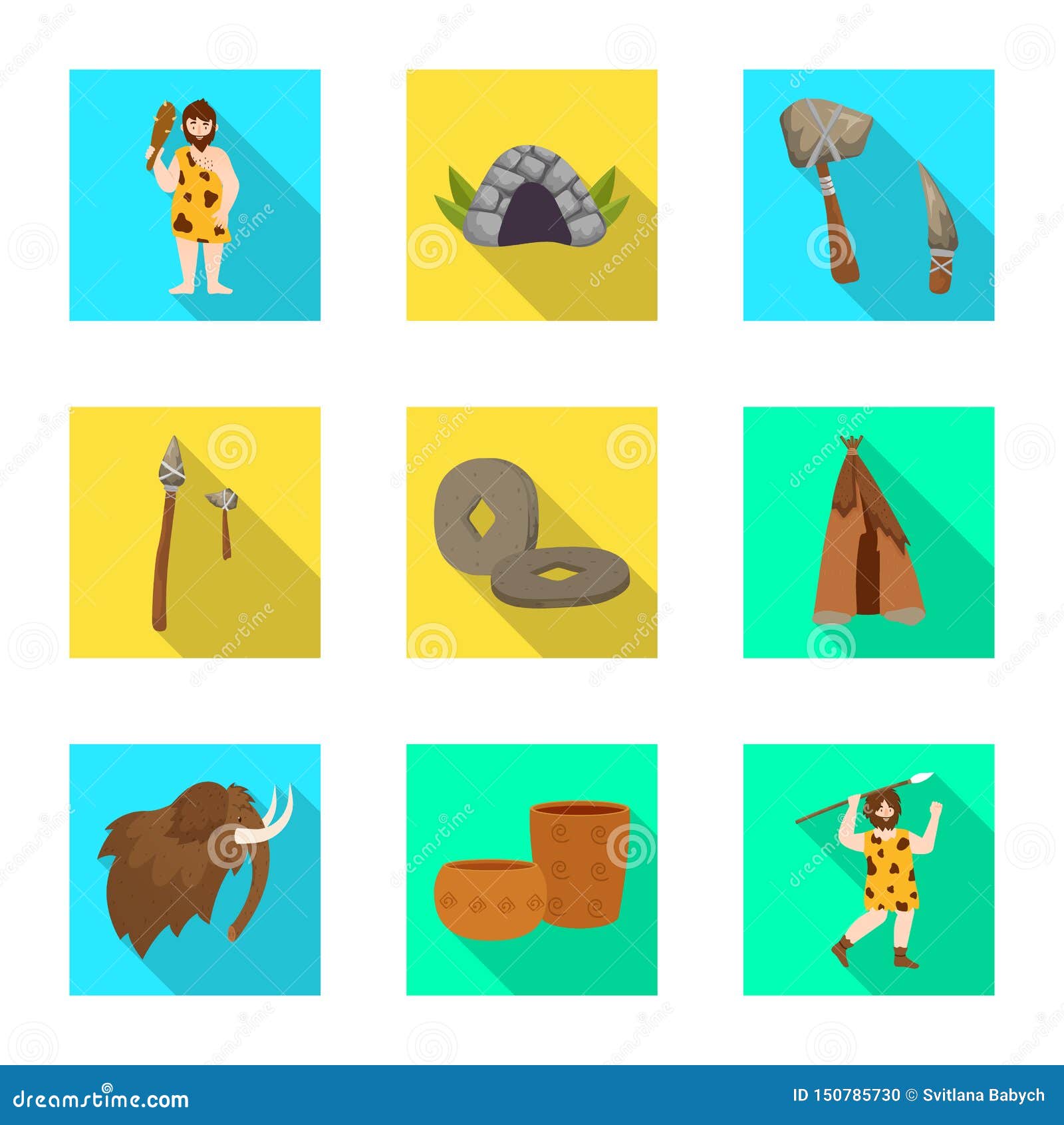 Vector Design of Evolution and Neolithic Symbol. Collection of ...