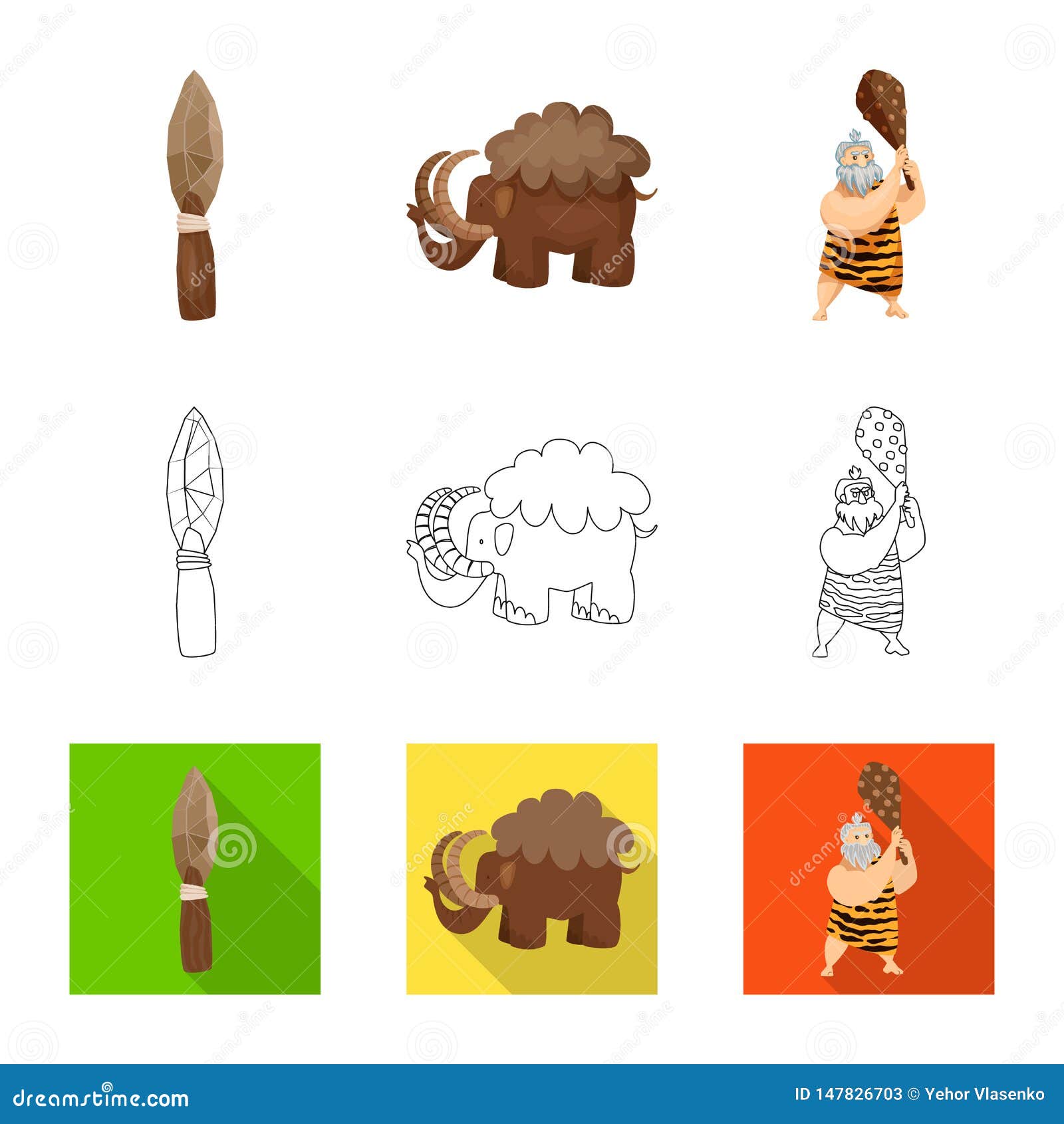 Vector Design of Evolution and Prehistory Logo. Set of Evolution and ...