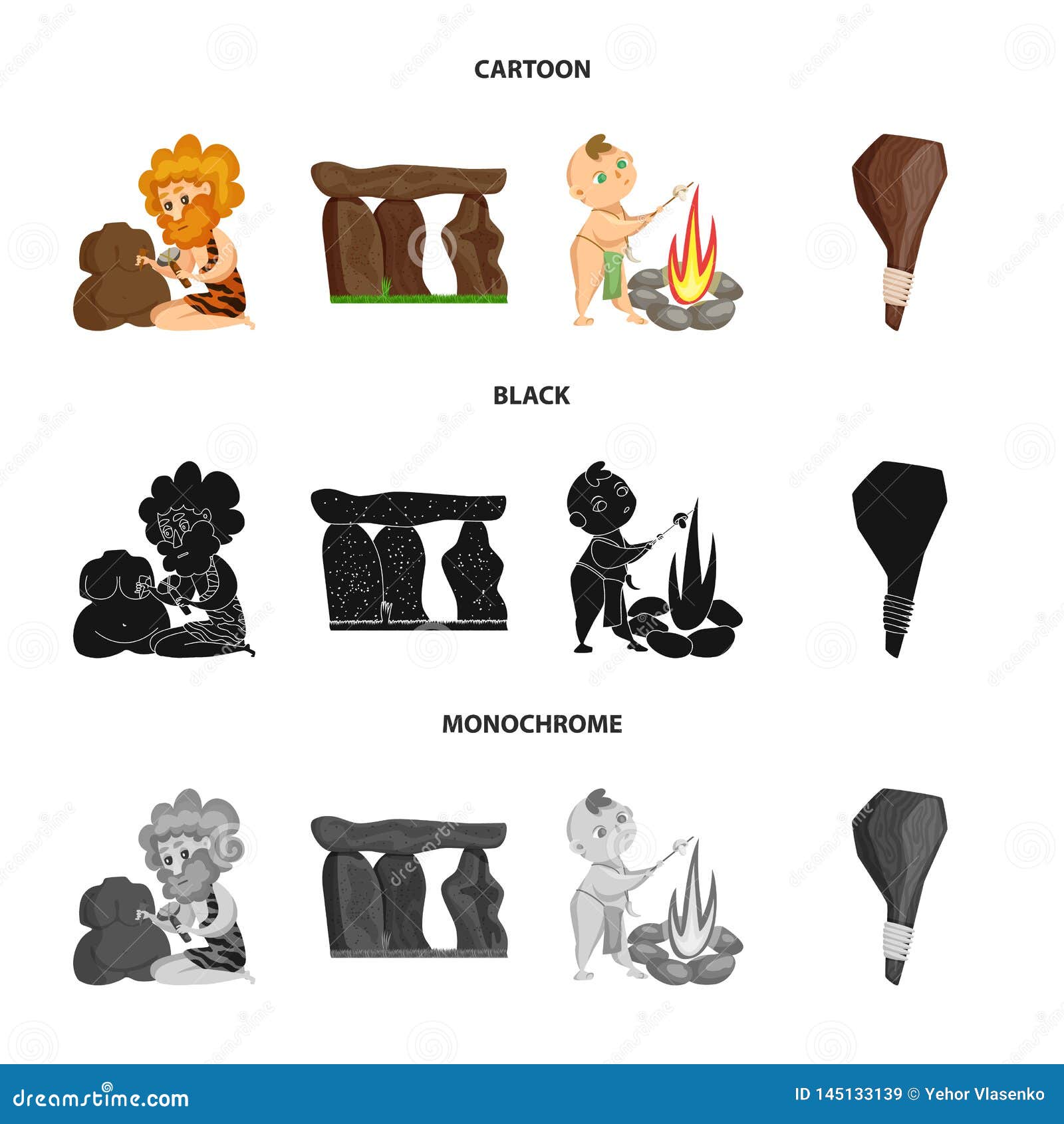 Vector Design of Evolution and Prehistory Logo. Set of Evolution and ...