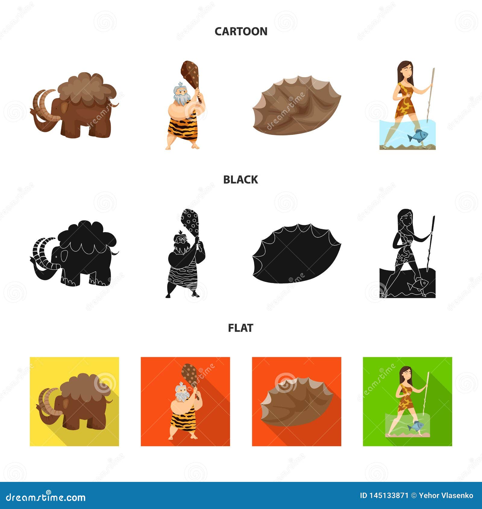 Vector Design of Evolution and Prehistory Logo. Set of Evolution and ...