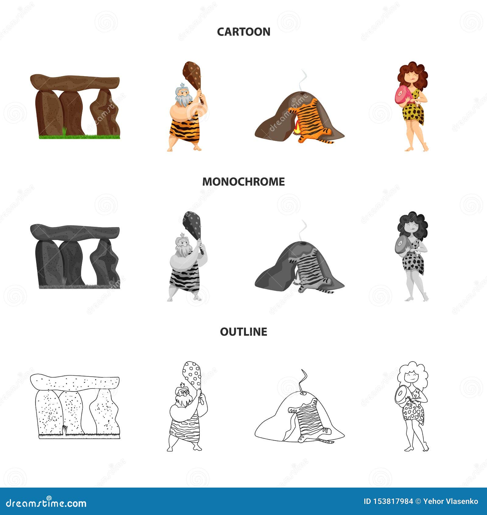 Vector Design of Evolution and Prehistory Logo. Set of Evolution and ...