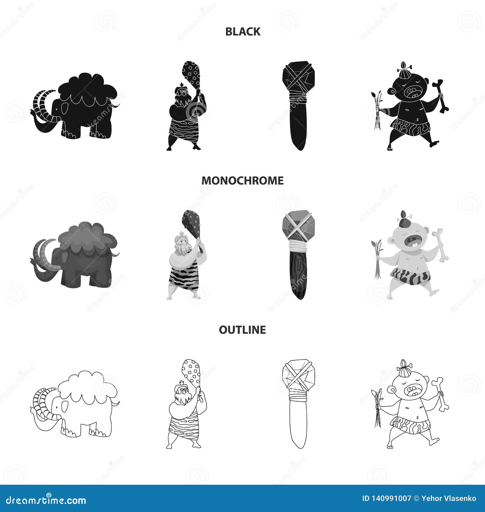 Vector Design of Evolution and Prehistory Sign. Set of Evolution and ...