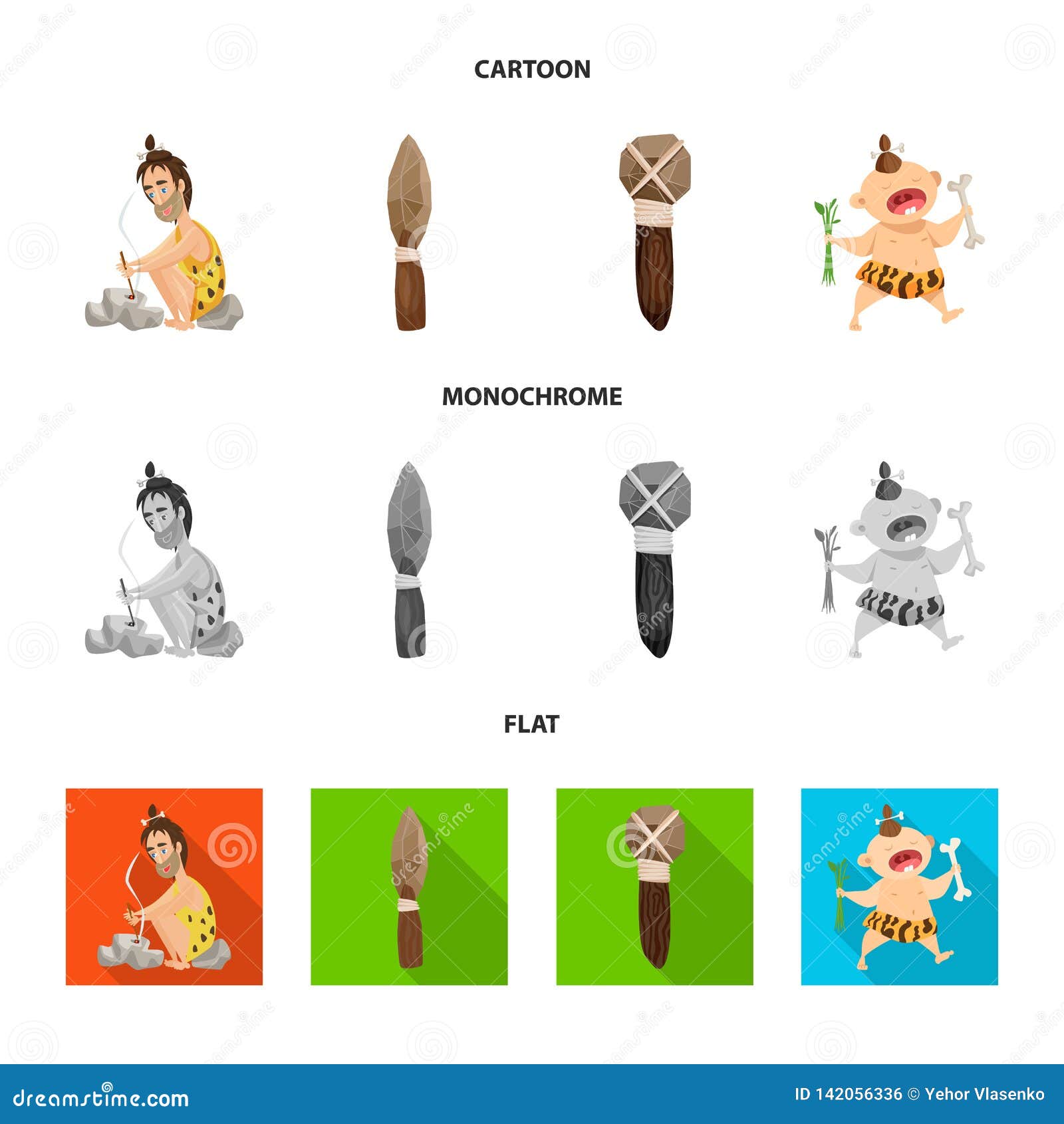 Vector Design of Evolution and Prehistory Symbol. Set of Evolution and ...