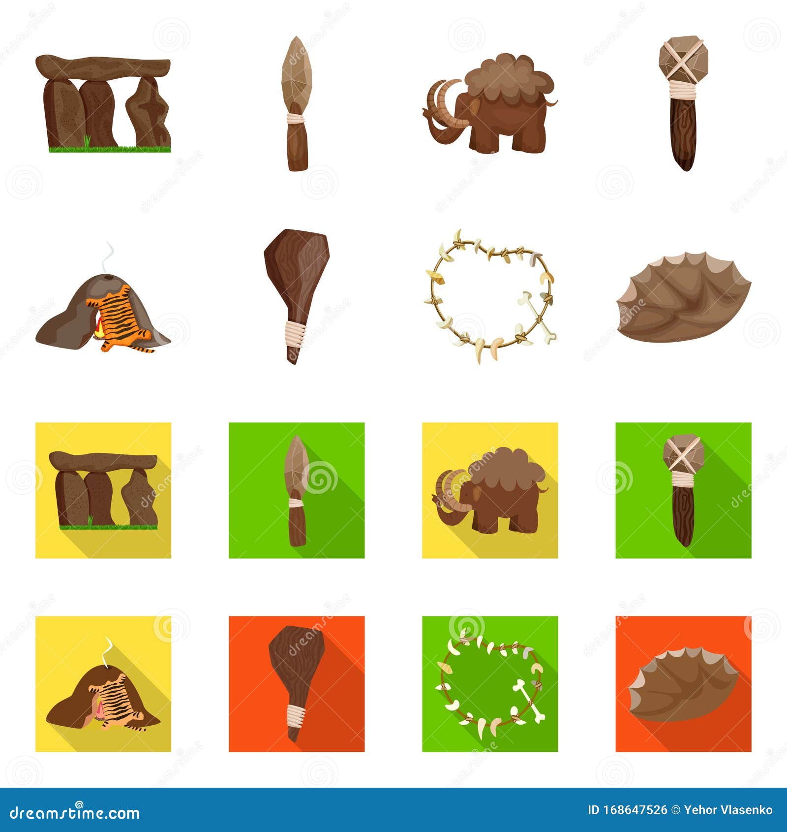 Vector Design of Evolution and Prehistory Symbol. Set of Evolution and ...