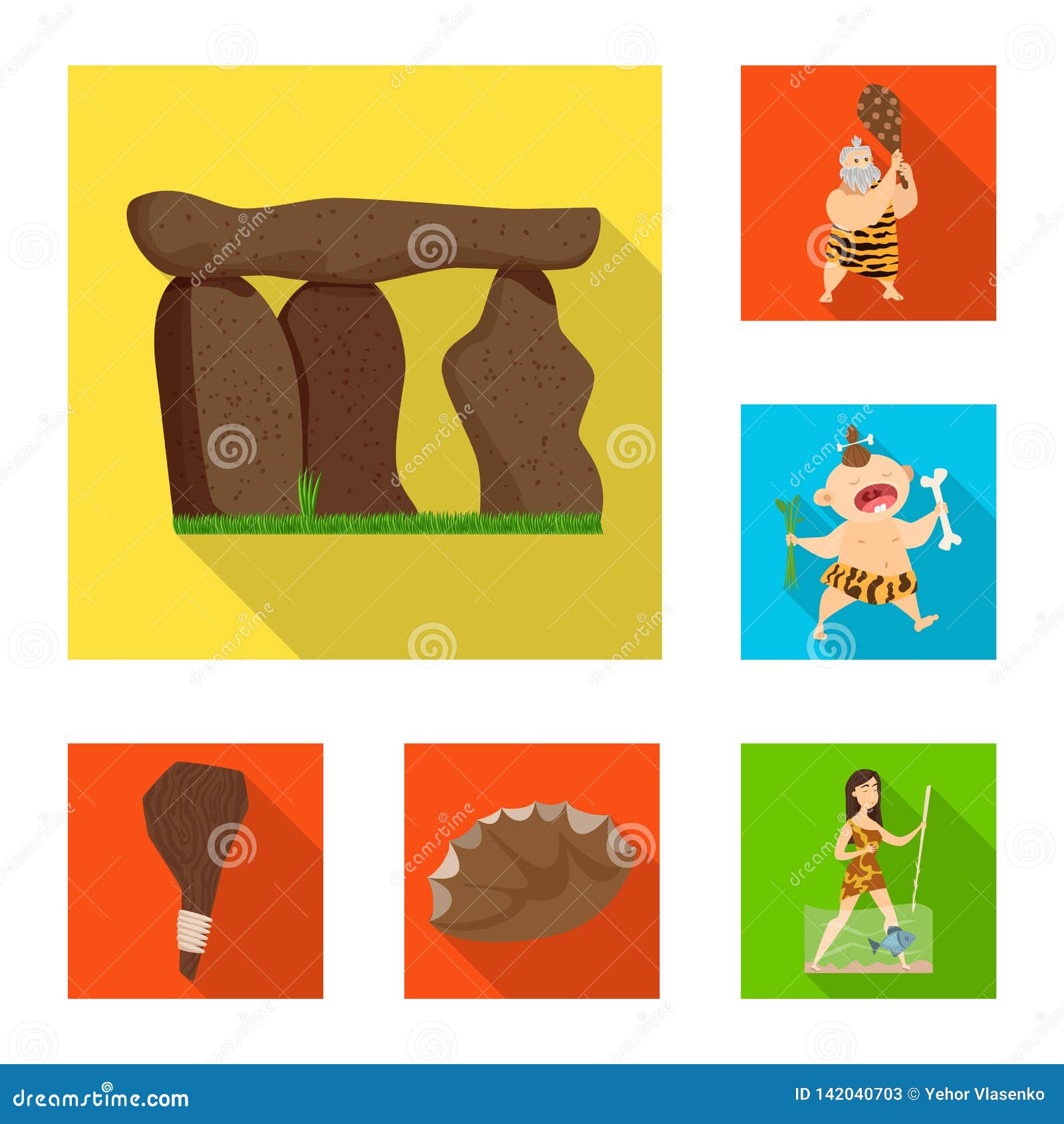 Vector Design of Evolution and Prehistory Symbol. Collection of ...