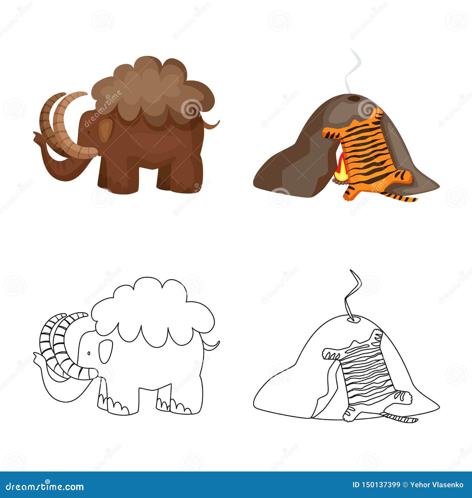 Vector Design of Evolution and Prehistory Icon. Set of Evolution and ...