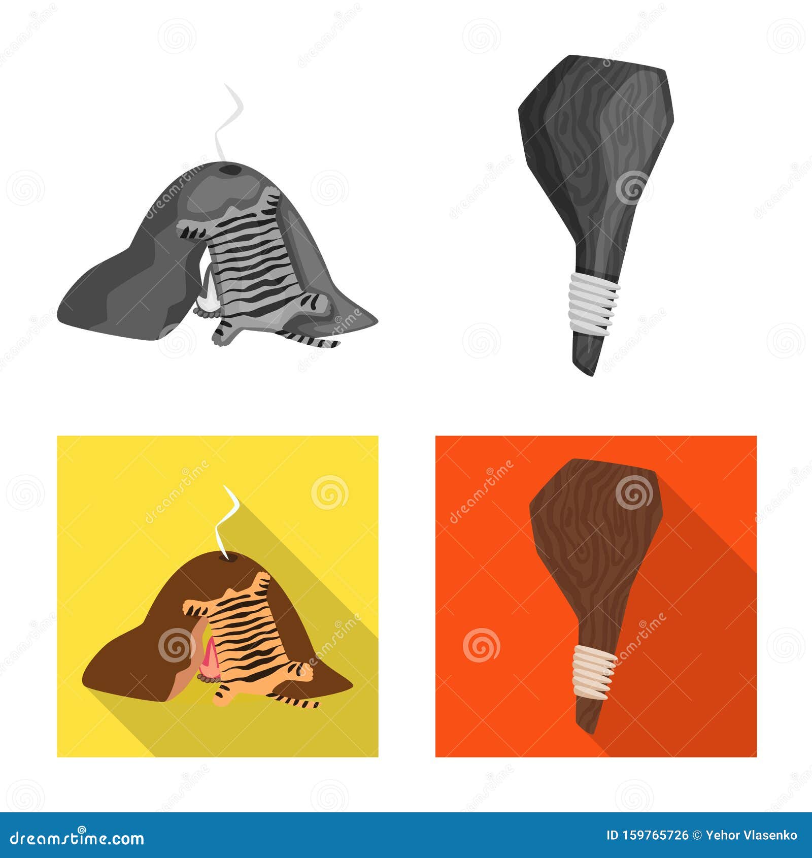 Vector Illustration of Evolution and Prehistory Symbol. Collection of ...