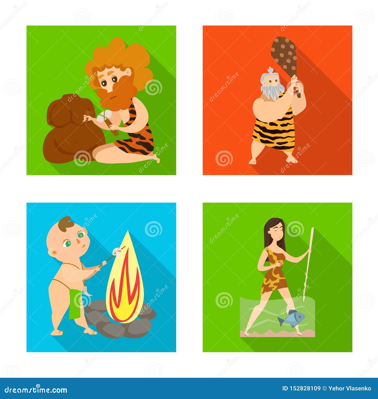 Vector Illustration of Evolution and Prehistory Symbol. Collection of ...