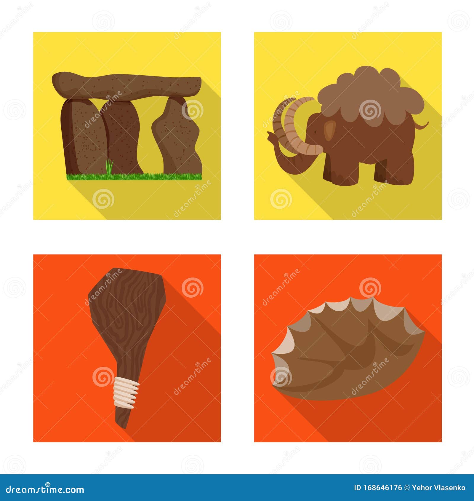 Vector Design of Evolution and Prehistory Icon. Collection of Evolution ...