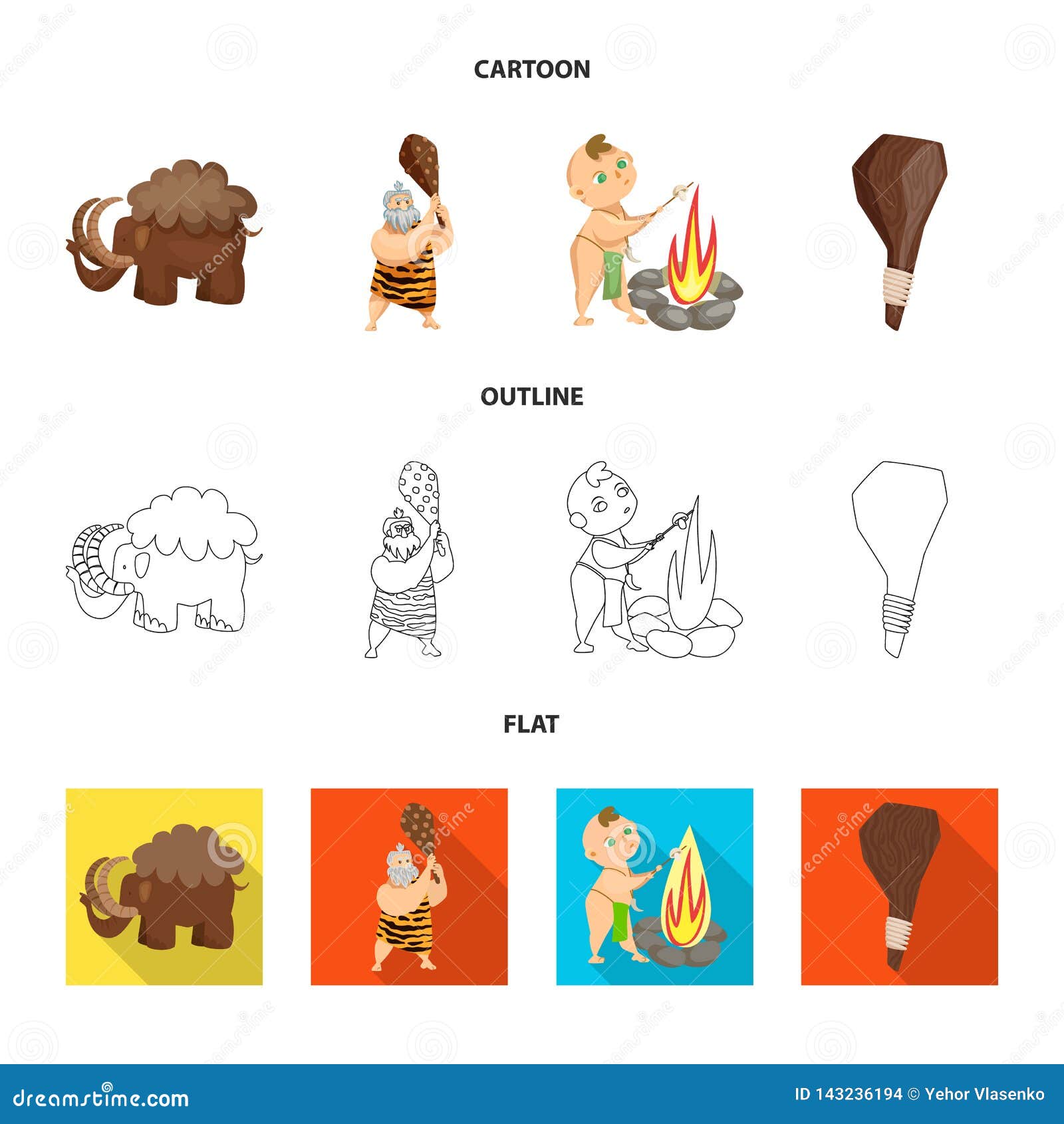 Vector Design of Evolution and Prehistory Icon. Collection of Evolution ...