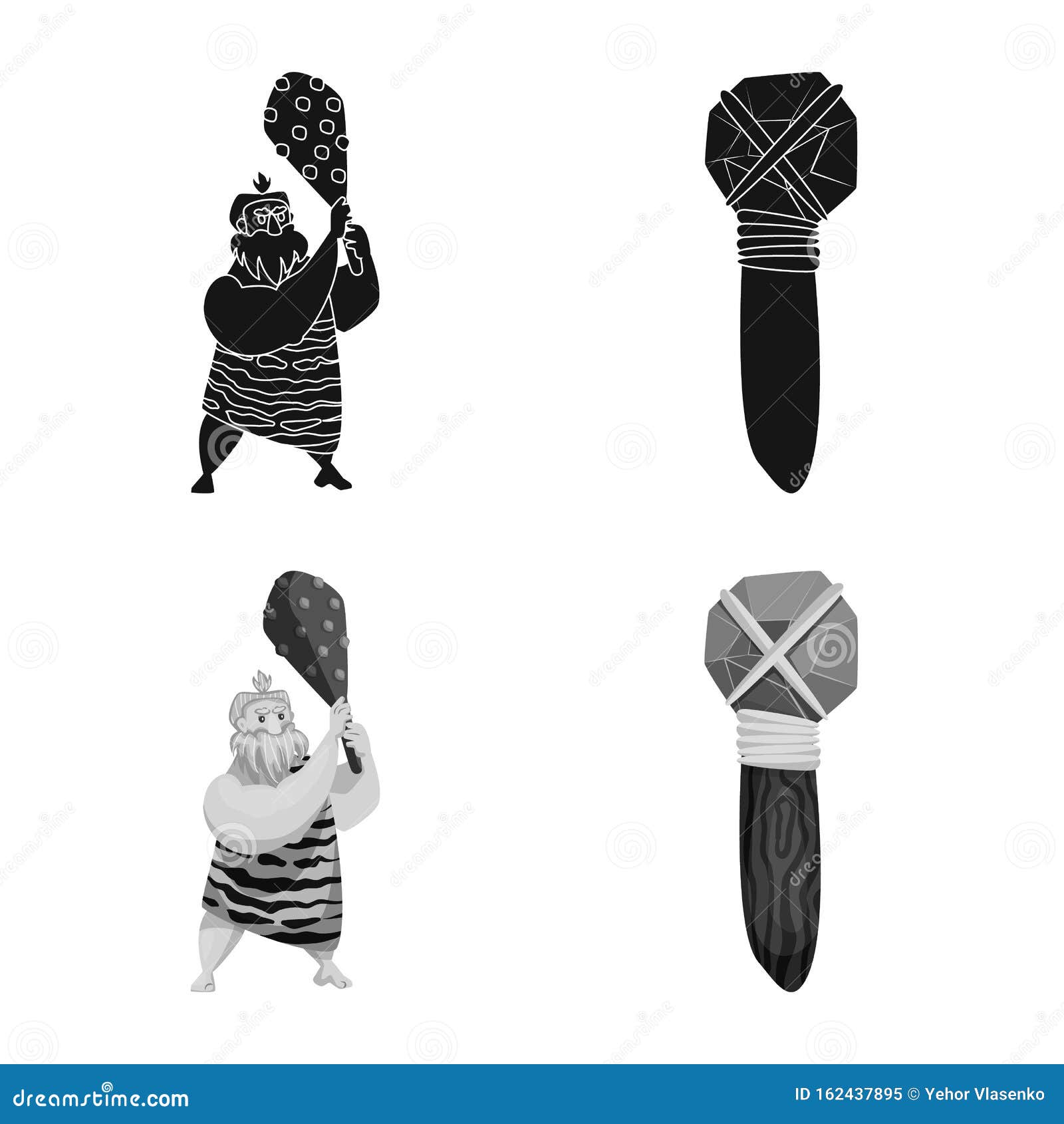 Vector Illustration of Evolution and Prehistory Symbol. Set of ...