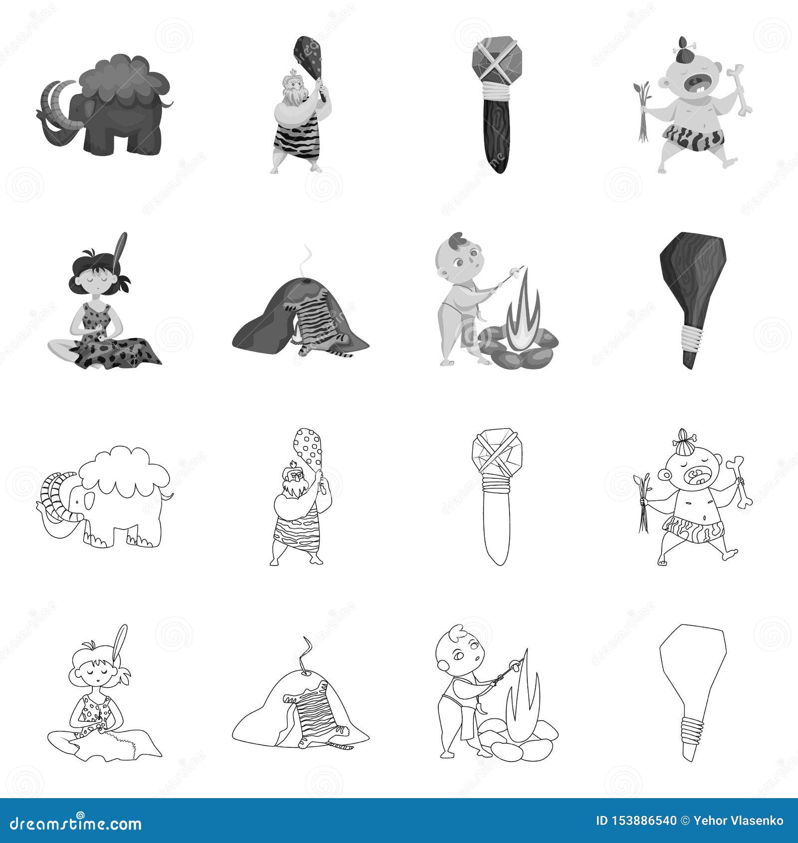Vector Design of Evolution and Prehistory Icon. Collection of Evolution ...