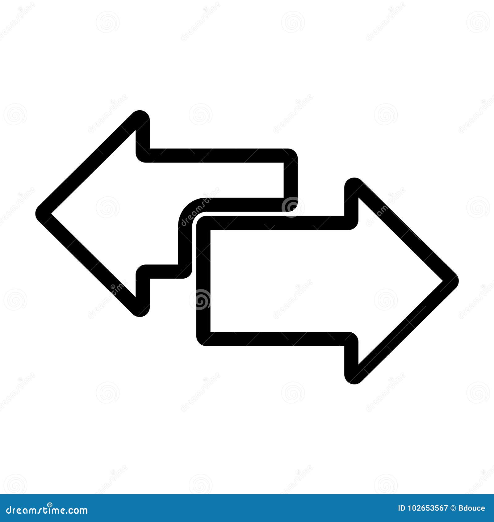 Line Exchange Arrows Icon stock vector. Illustration of symbol - 102653567