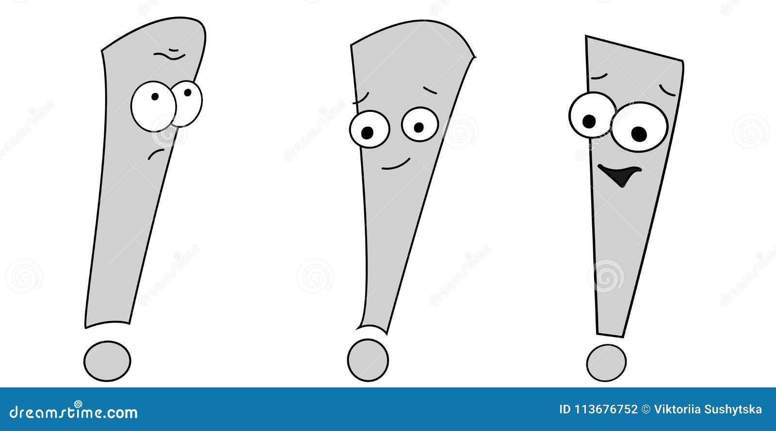 Vector Illustration of an Exclamation Mark. Emotion Sadness, Joy Stock ...