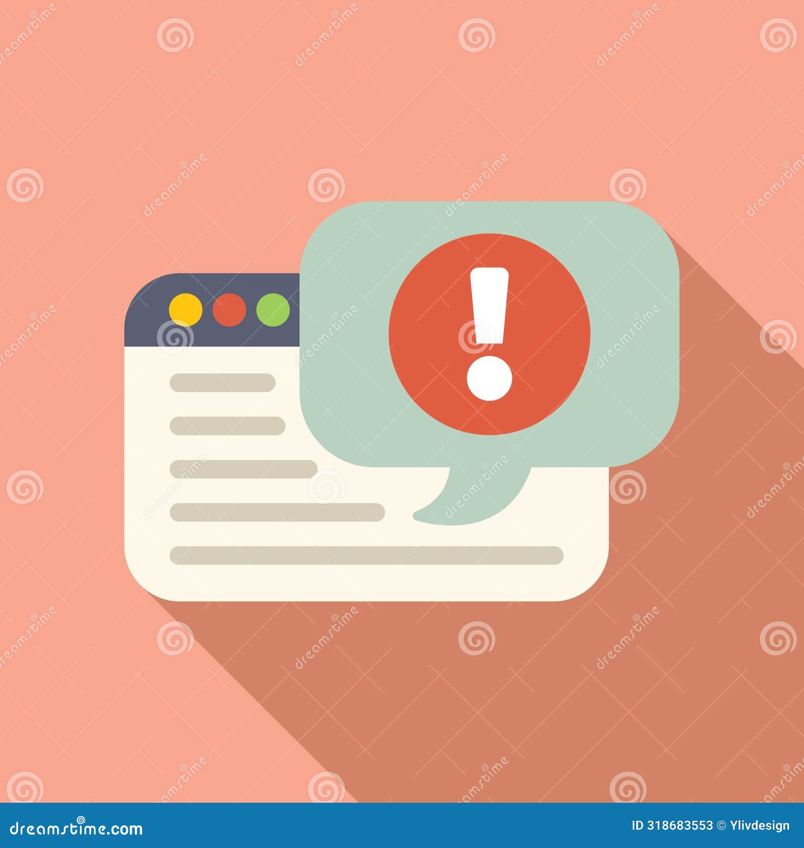 Important Alert Notification on Web Page Icon Stock Vector ...