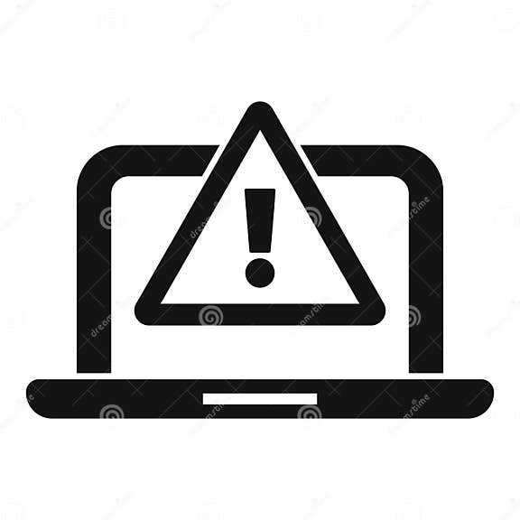 Computer Security Alert Icon on Laptop Stock Vector - Illustration of ...