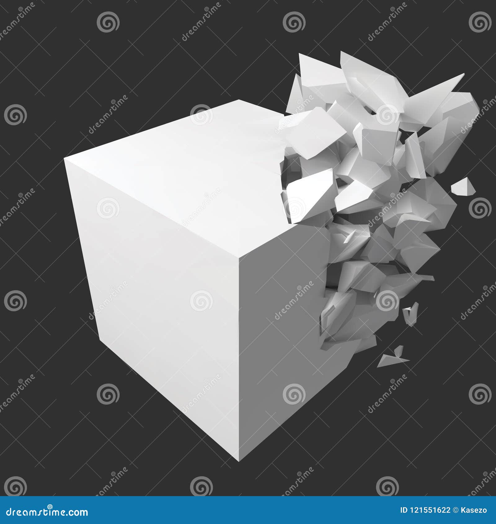 Vector Illustration of Exploding Cube Stock Vector - Illustration of ...