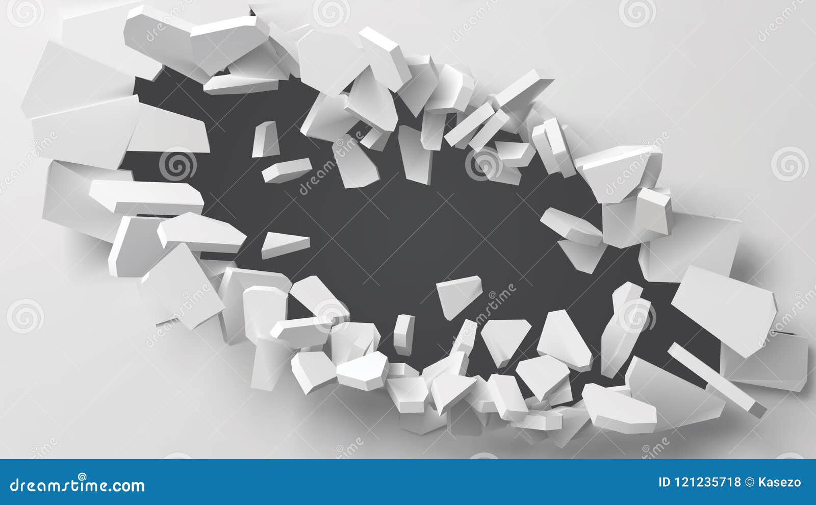 Vector Illustration of Exploding Wall with Free Area on Center for Any ...