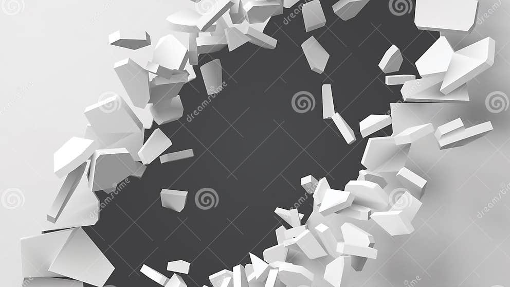 Vector Illustration of Exploding Wall with Free Area on Center for Any ...
