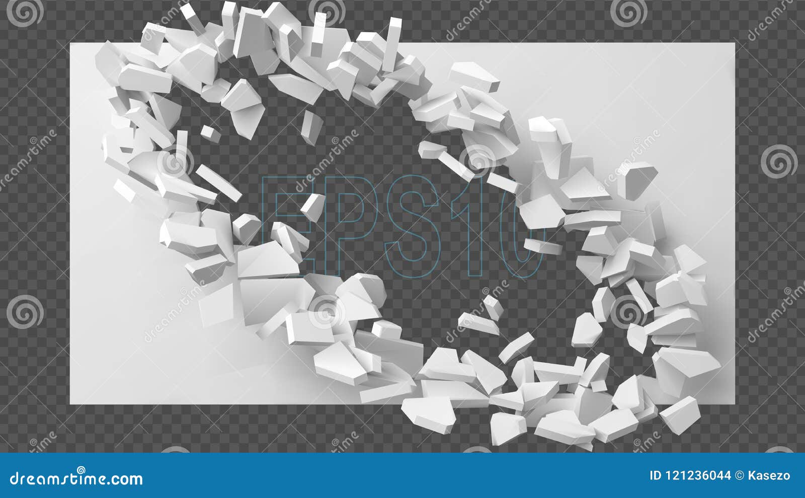 Vector Illustration of Exploding Wall with Free Area on Center for Any ...