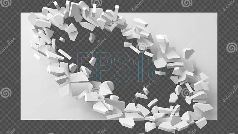 Vector Illustration of Exploding Wall with Free Area on Center for Any ...