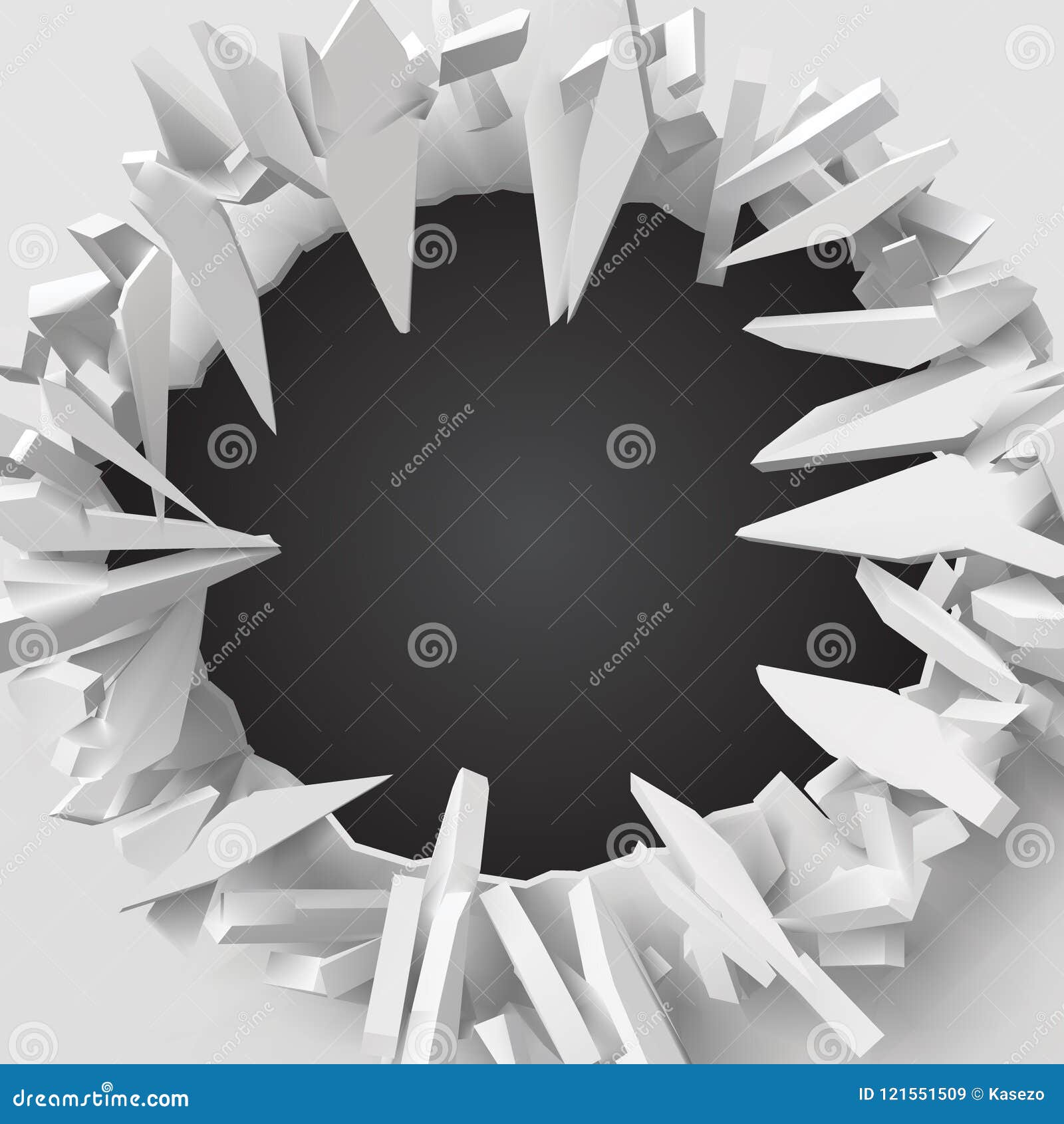 Vector Illustration of Exploding Wall with Free Area on Center for Any ...
