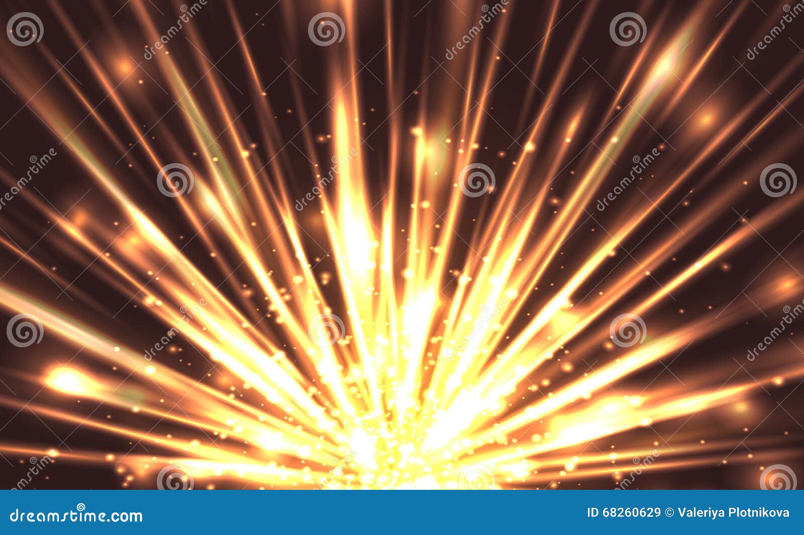 Vector Illustration with the Explosion and Bright Rays Stock Vector ...