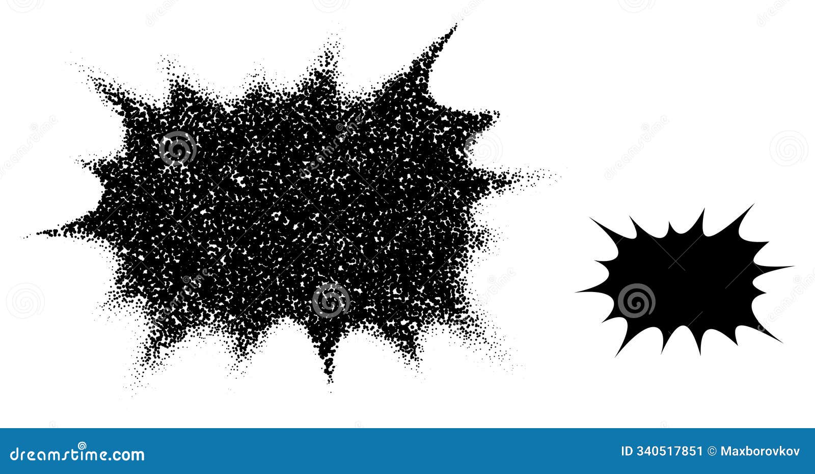 Explosive Burst Shape with Stippling Texture Stock Illustration ...