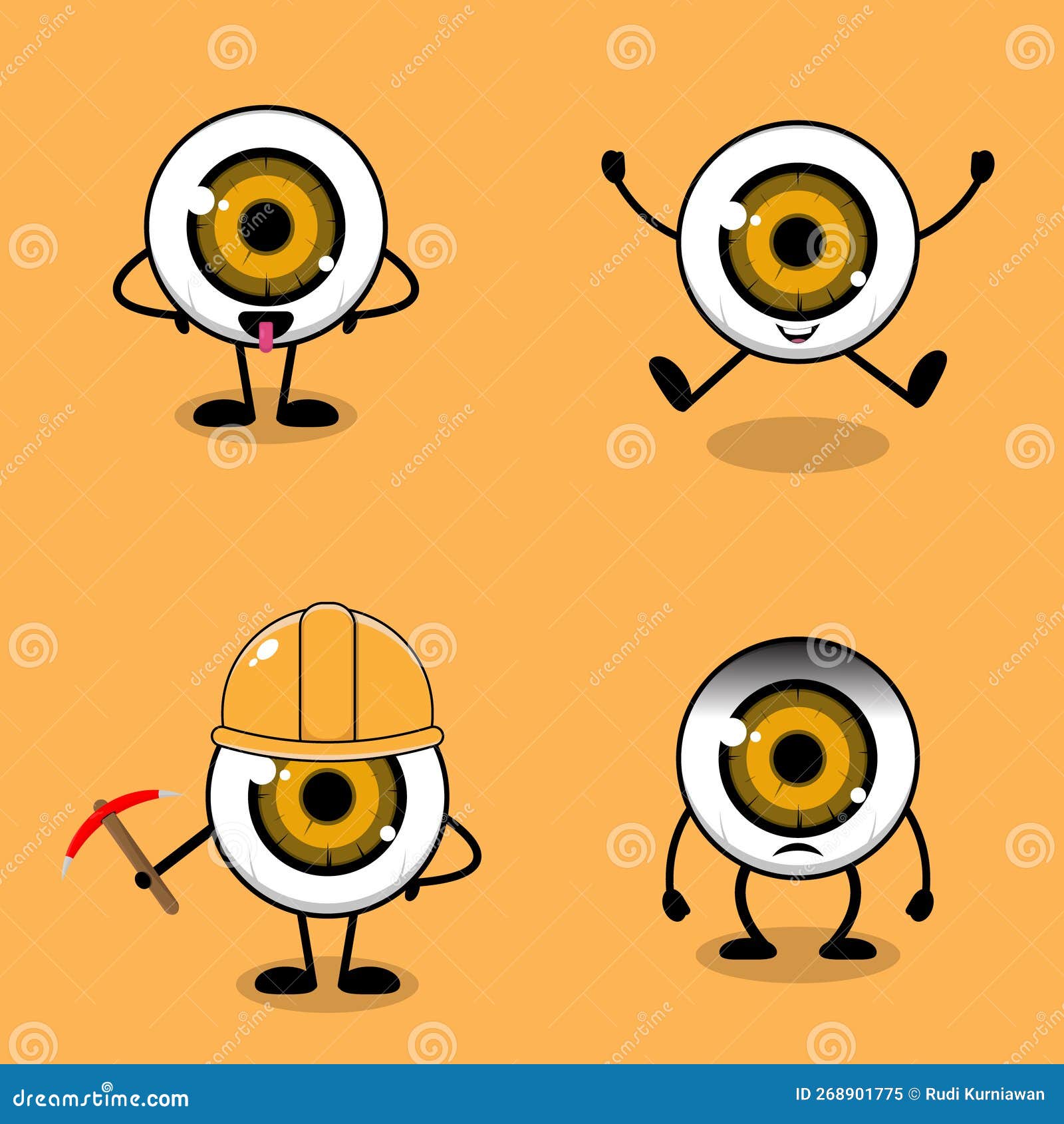 Vector Illustration of Eye Character with Various Models. Stock Vector ...