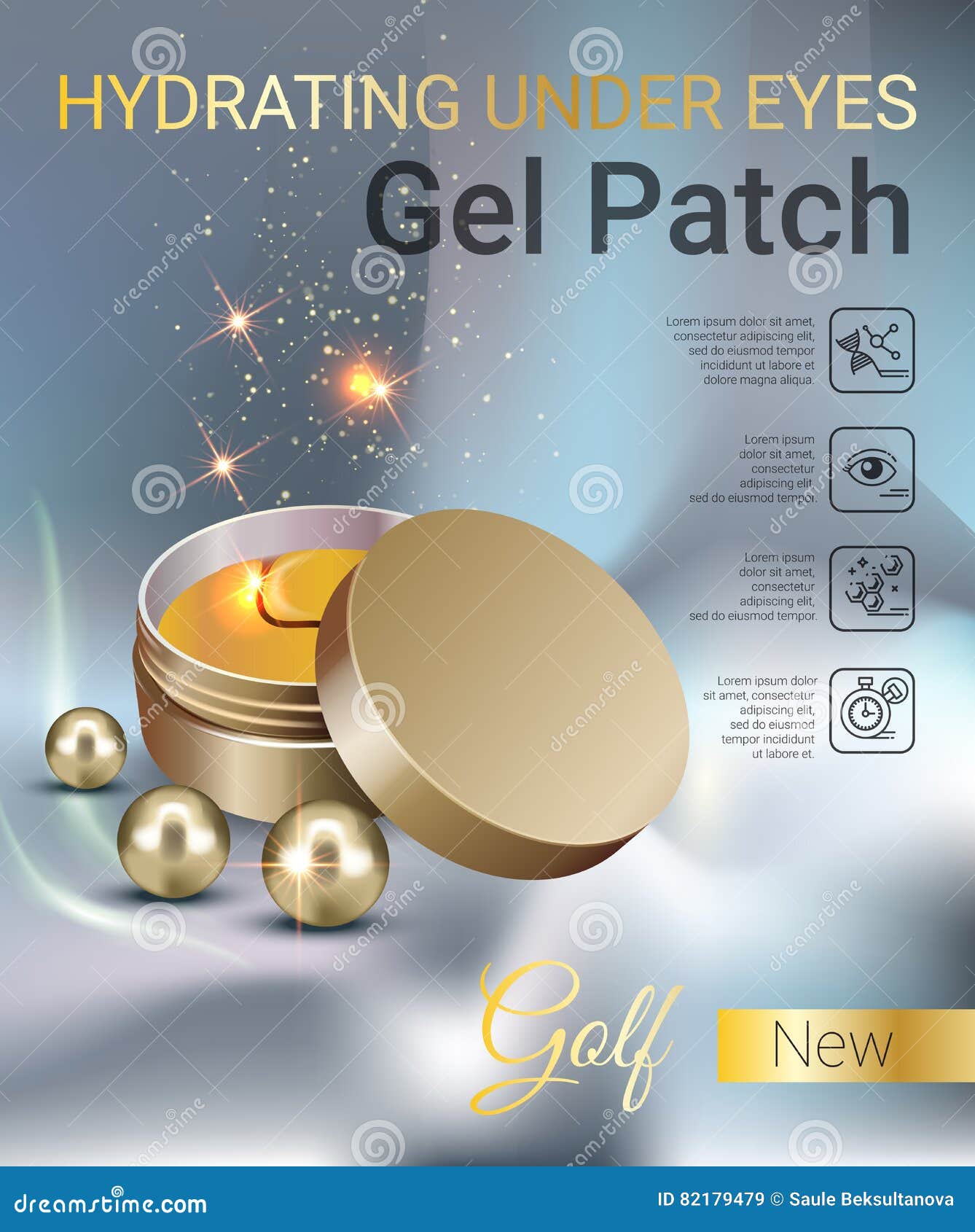 Vector Illustration with Eye Gel Patches Container. Stock Vector ...