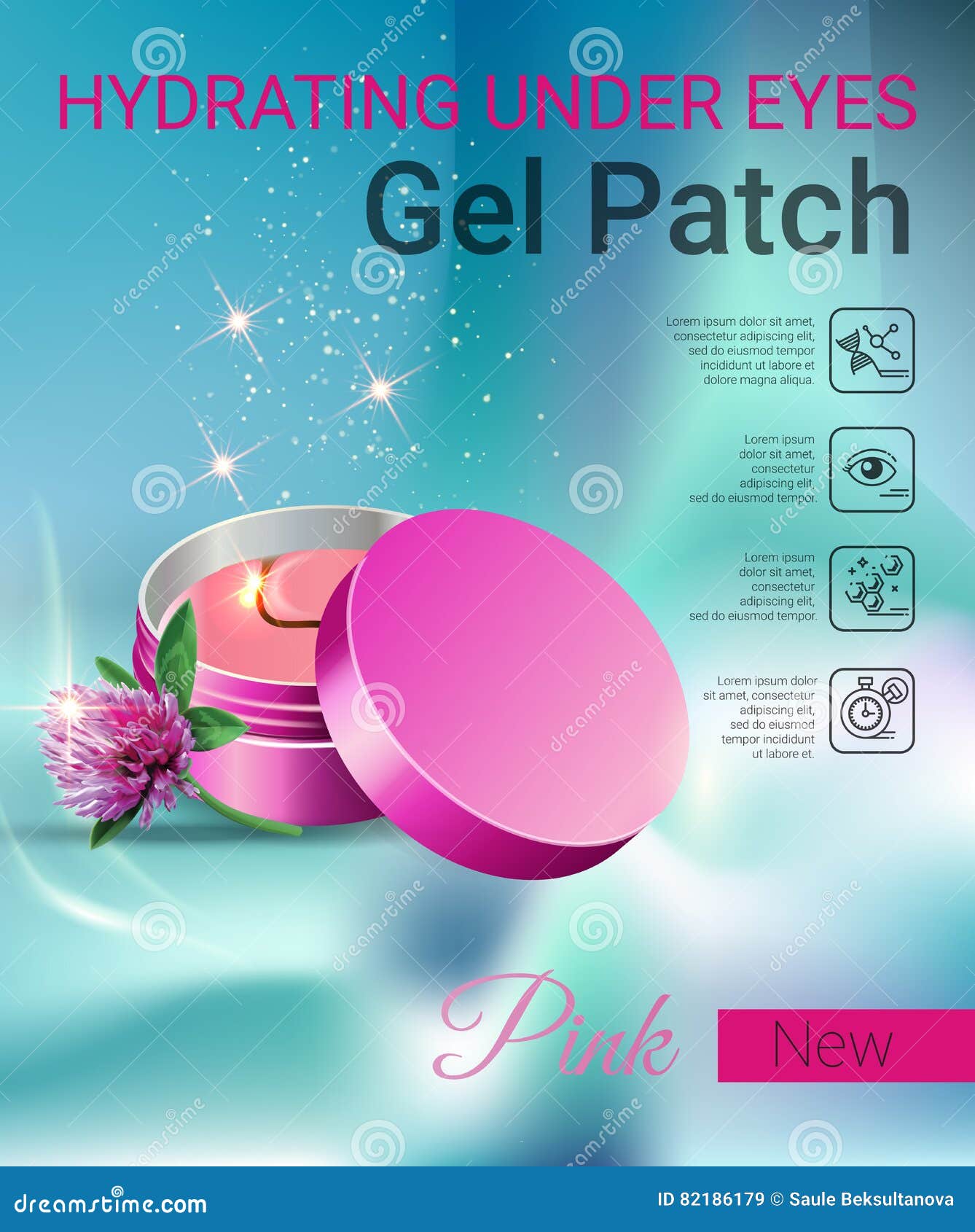 Vector Illustration with Eye Gel Patches Container. Stock Vector ...