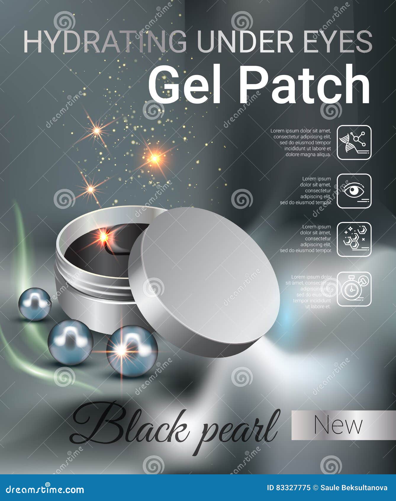 Vector Illustration with Eye Gel Patches Container. Stock Vector ...