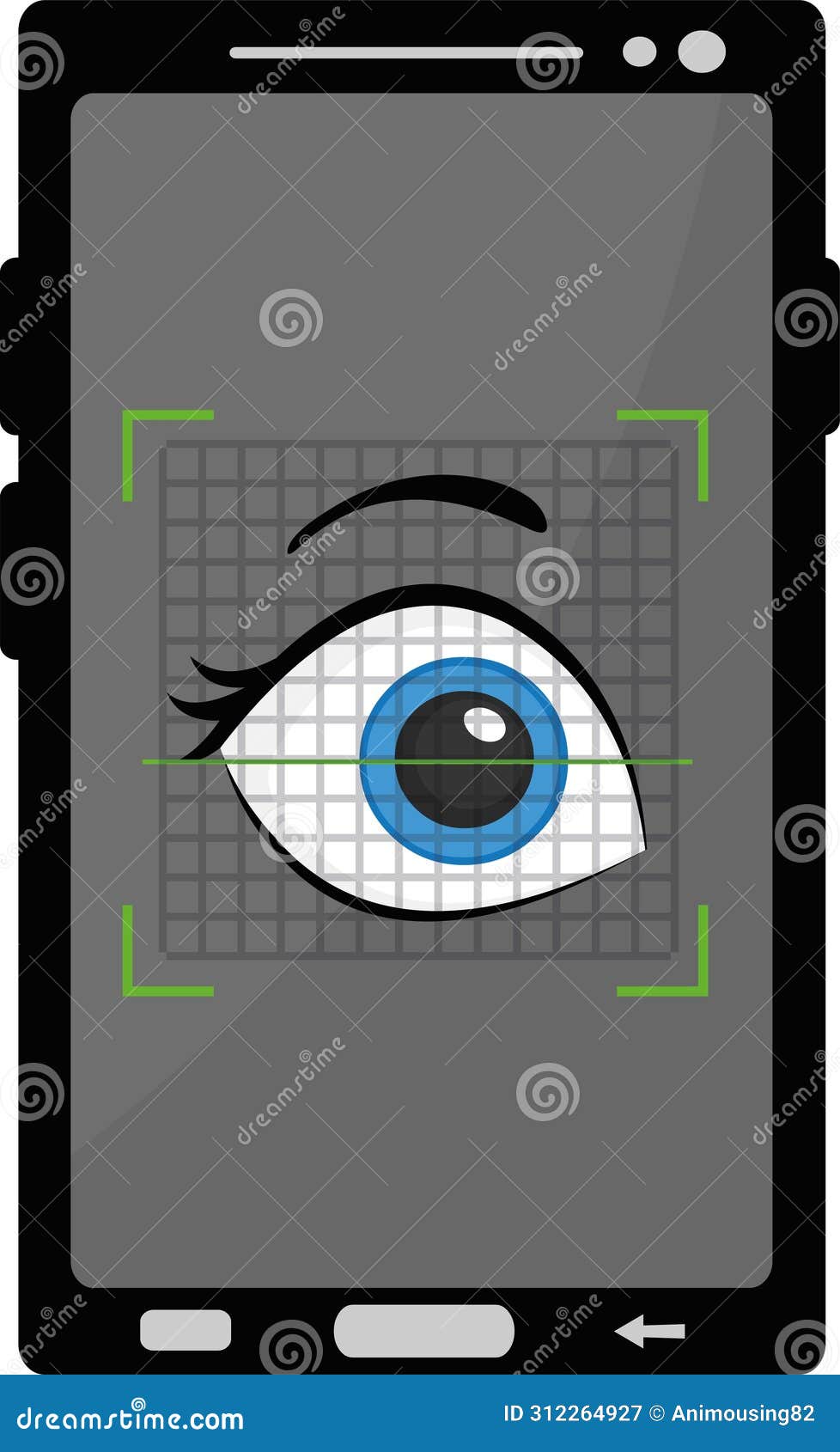 Vector Illustration Scan Eye Smartphone Stock Vector - Illustration of ...
